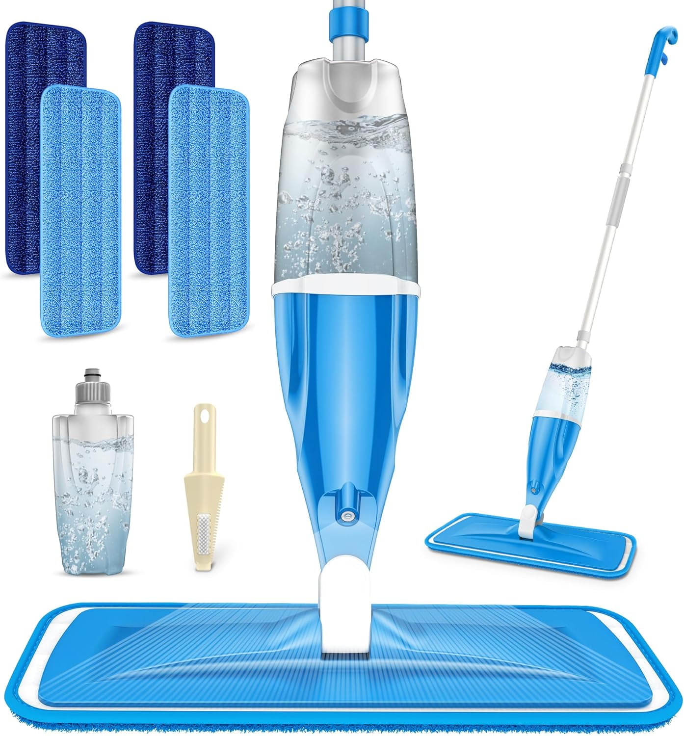 Spray Mop for Hardwood Floors Cleaning: Microfiber Wet Dry Floor Mops with 4 Washable Pads for ...