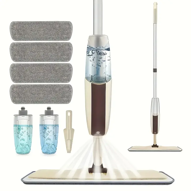 Spray Mop for Floor Cleaning - 2-in-1 Wet & Dry Mop with 360° Swivel, 4 ...