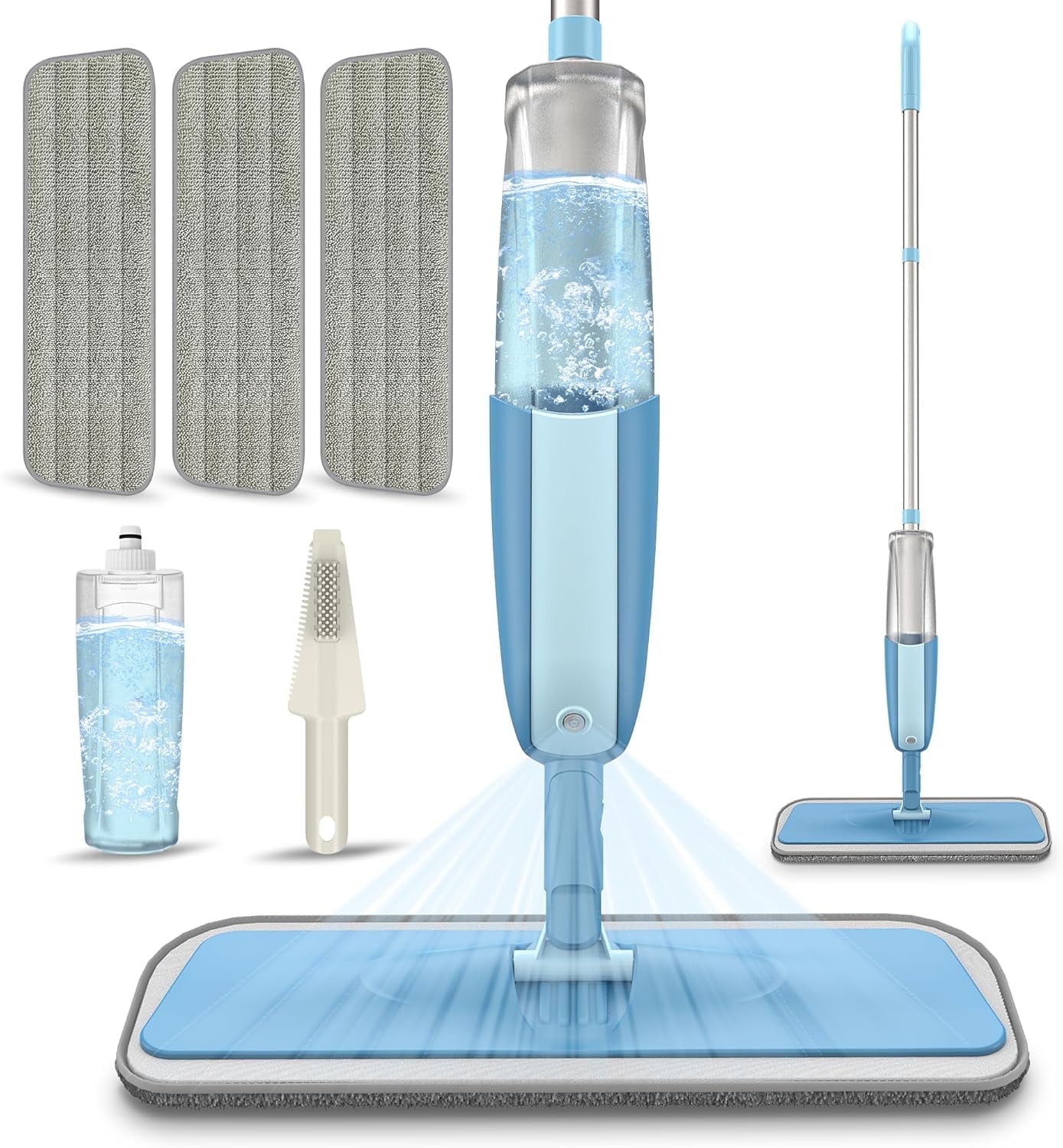 Spray Mops Wet Mops for Floor Cleaning,Microfiber Dust Mop with 3X ...