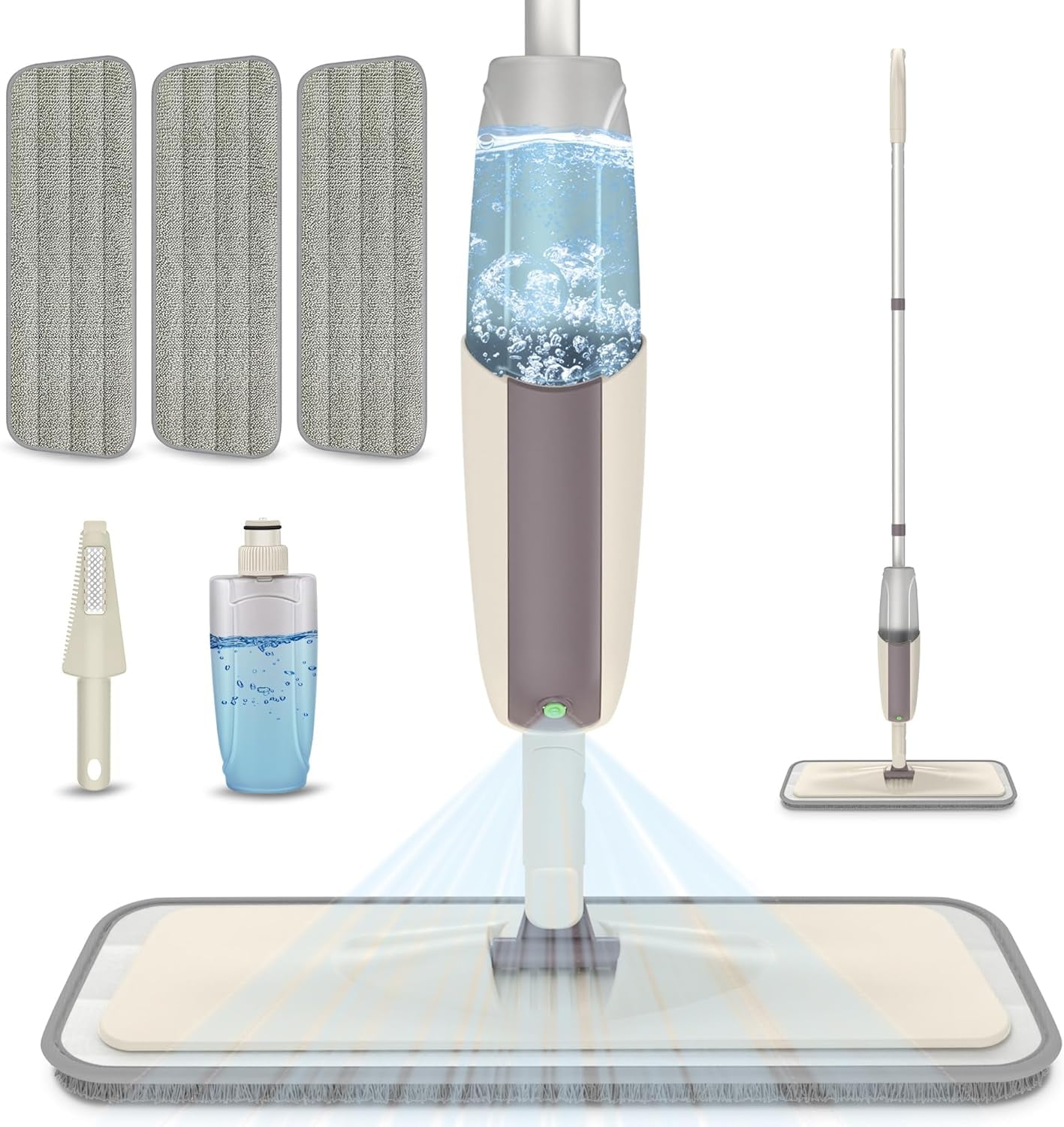 Spray Mops for Floor Cleaning: Wet Mop with 3 Washable Pads Powermop ...