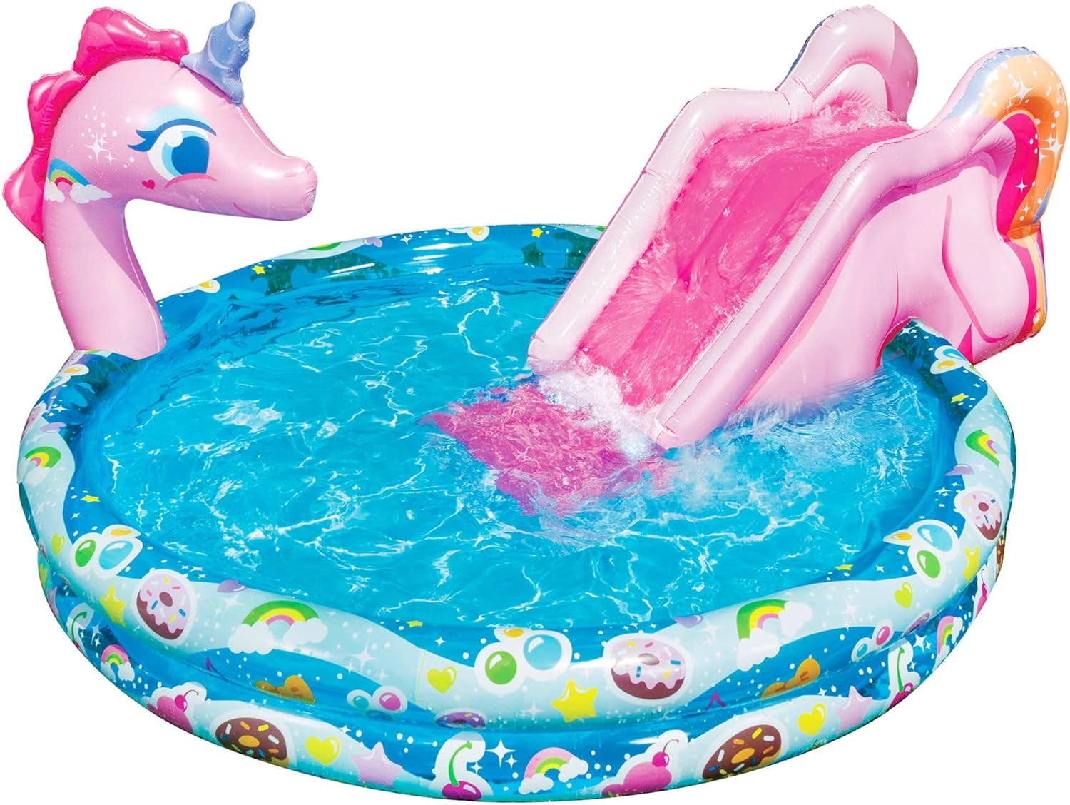 Spray 'N Splash Unicorn Pool, Length: 78 in, Width: 60 in, Height: 32 ...