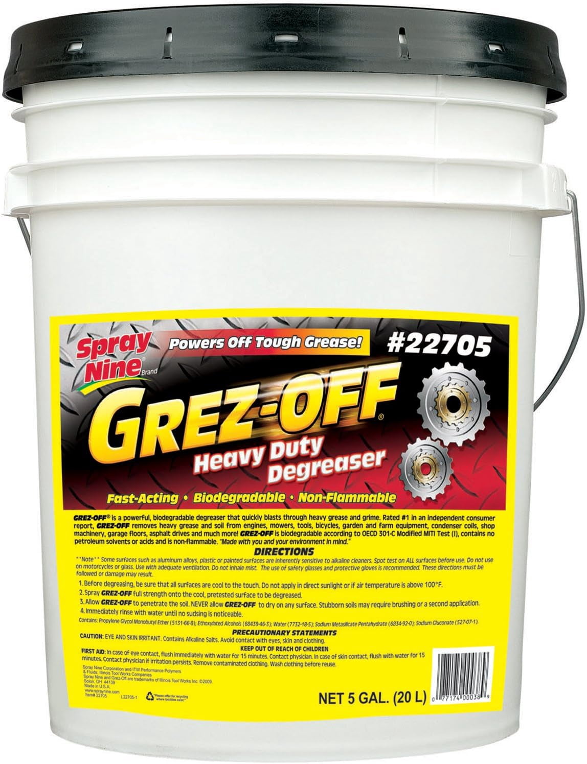 Spray Nine 22705 Grez-Off Heavy Duty Degreaser - 5 Gallon - Walmart.com