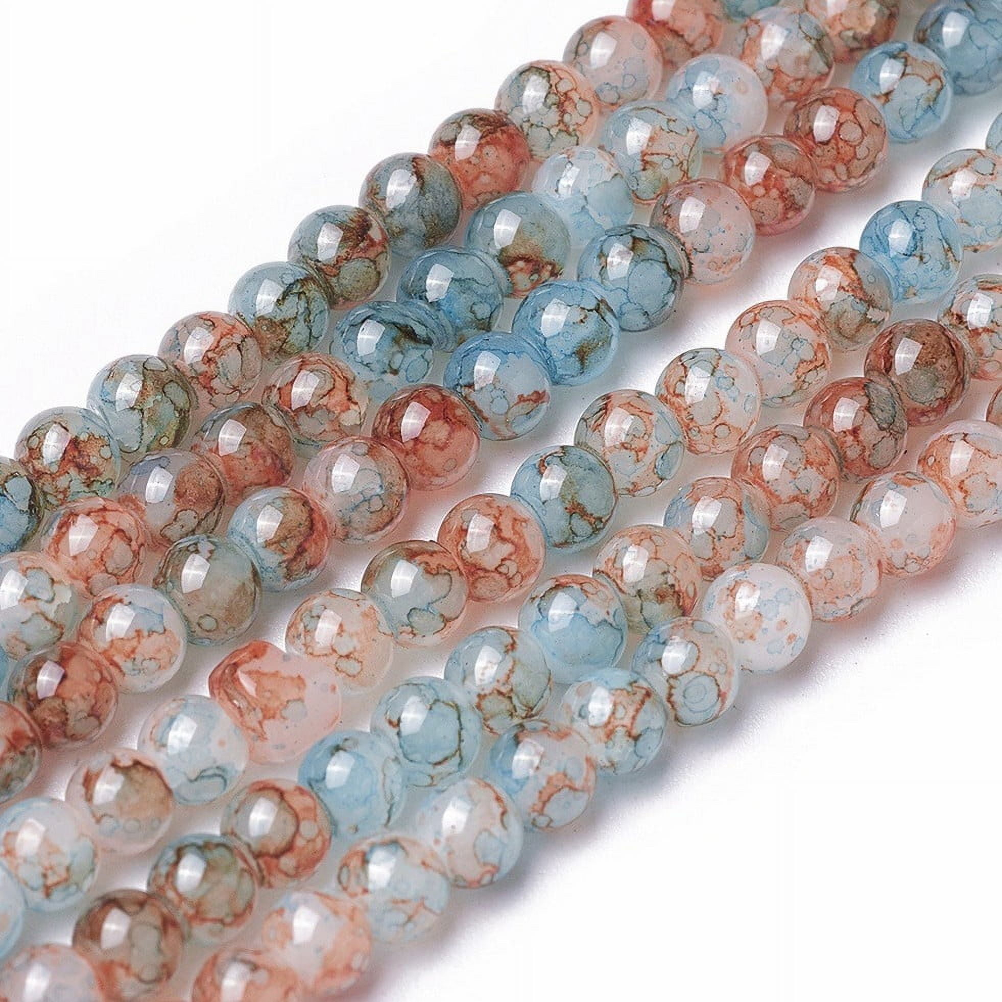 Spray Painted Glass Beads Strands Round Colorful 4~4.5mm Hole: 0.7mm ...