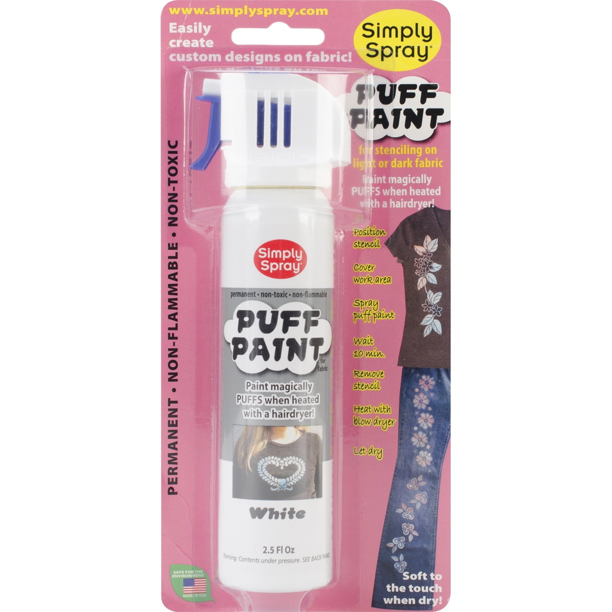 Spray Puff Fabric Paint 2.5oz-White - Walmart.com