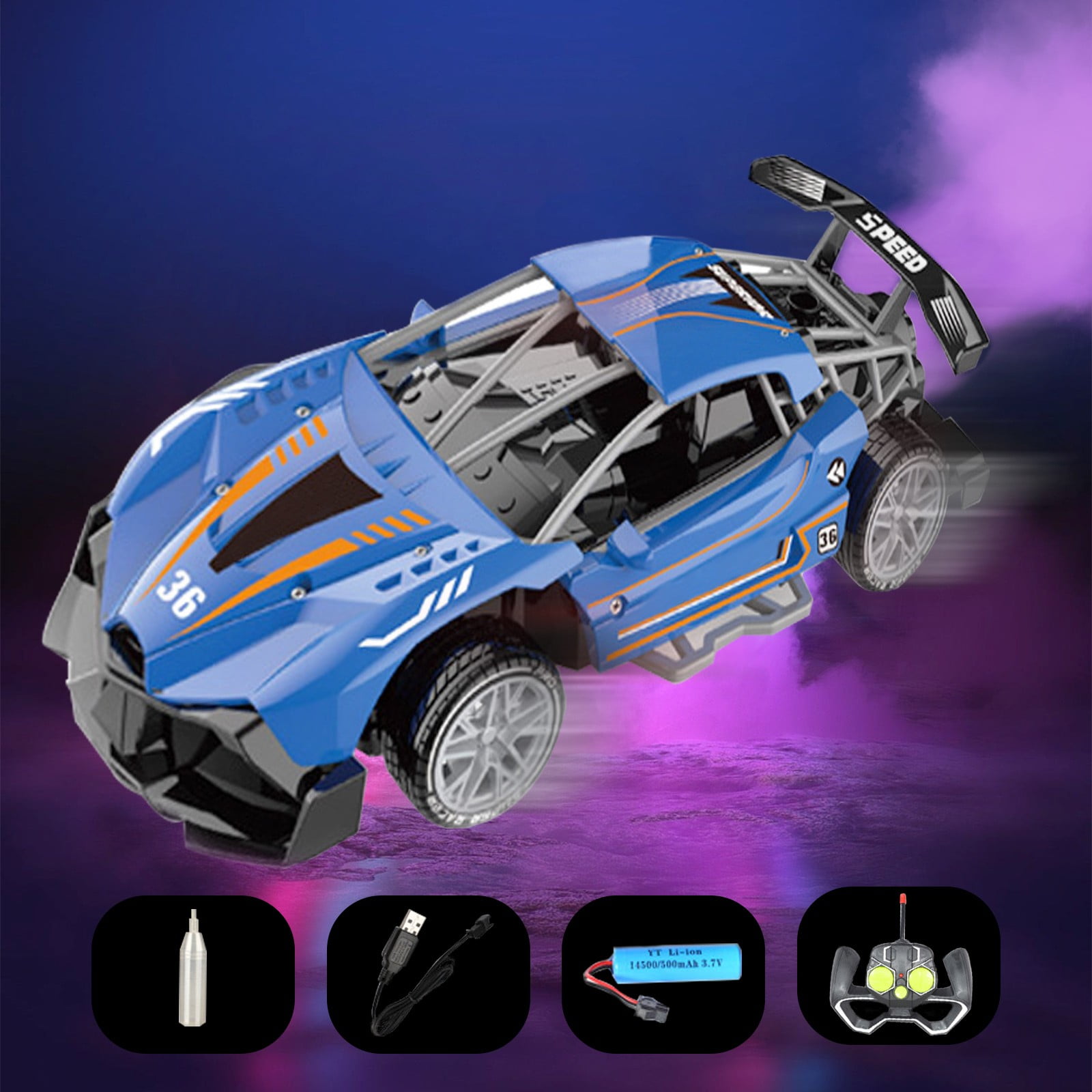 Spray Racing RC Car, 1:16 High-Speed Remote Control Drift Car, 4WD Off ...