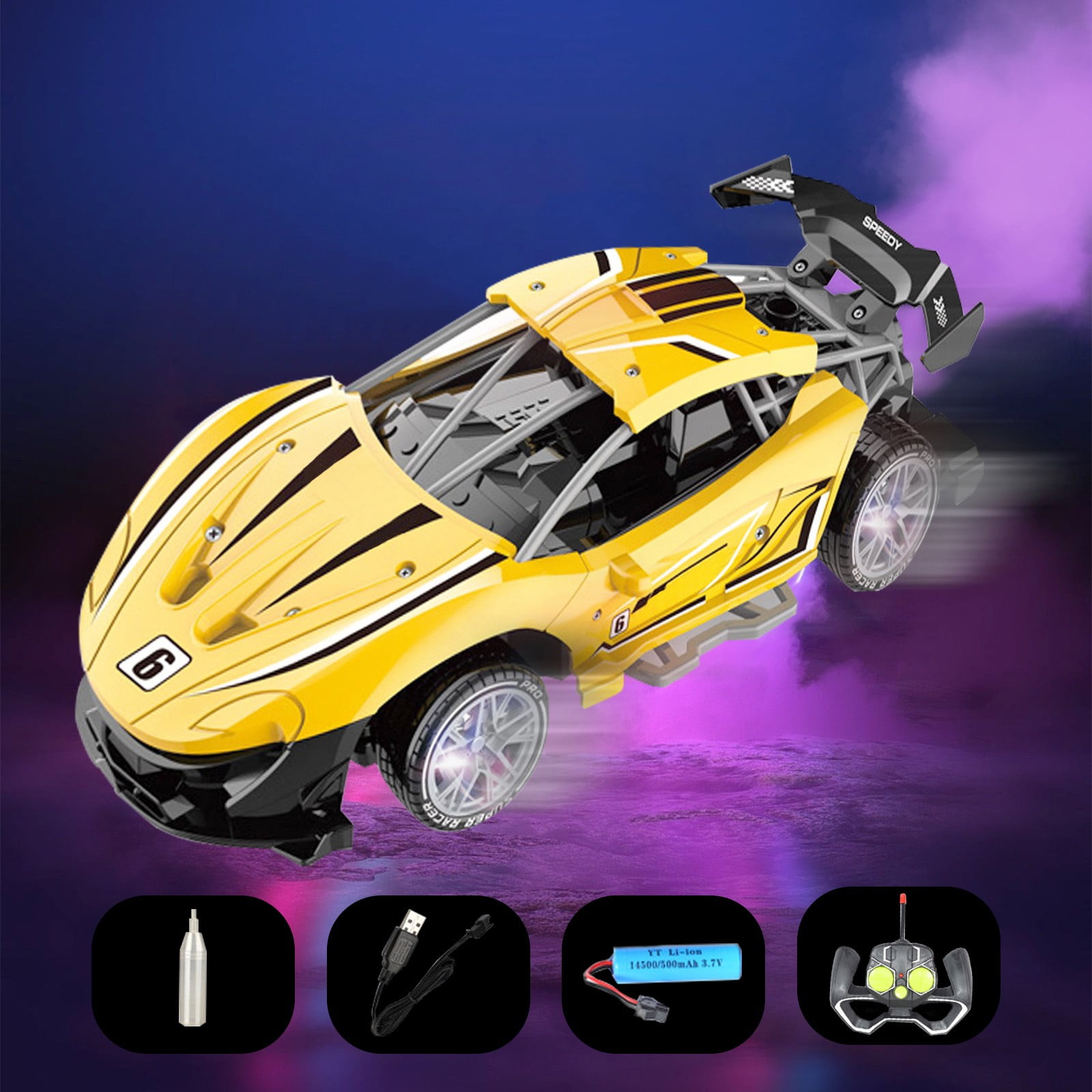 Spray Racing RC Car, 1:16 High-Speed Remote Control Drift Car, 4WD Off ...
