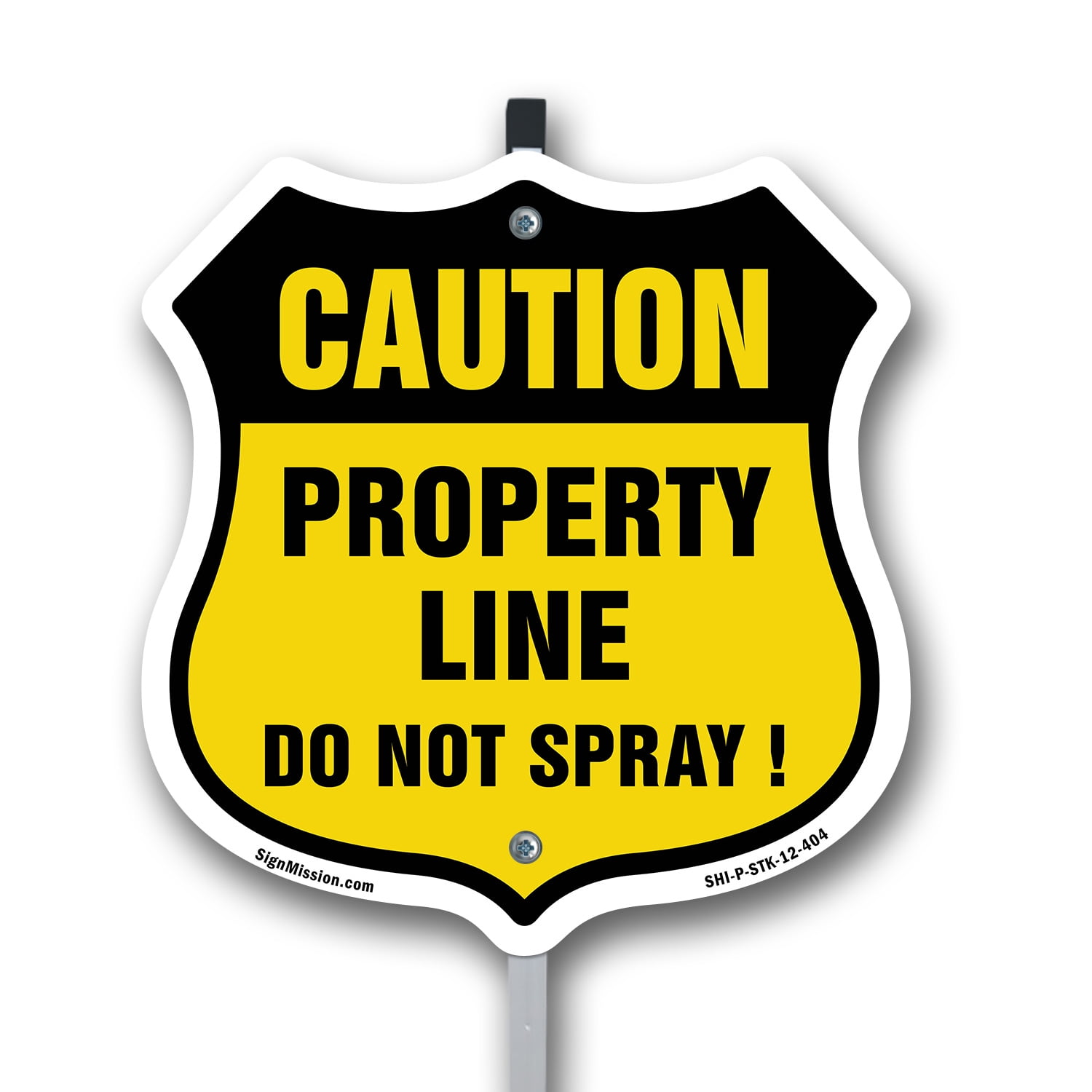 No Spray Shield Sign Caution Property Line Do Not Spray 12 inch X 12 ...