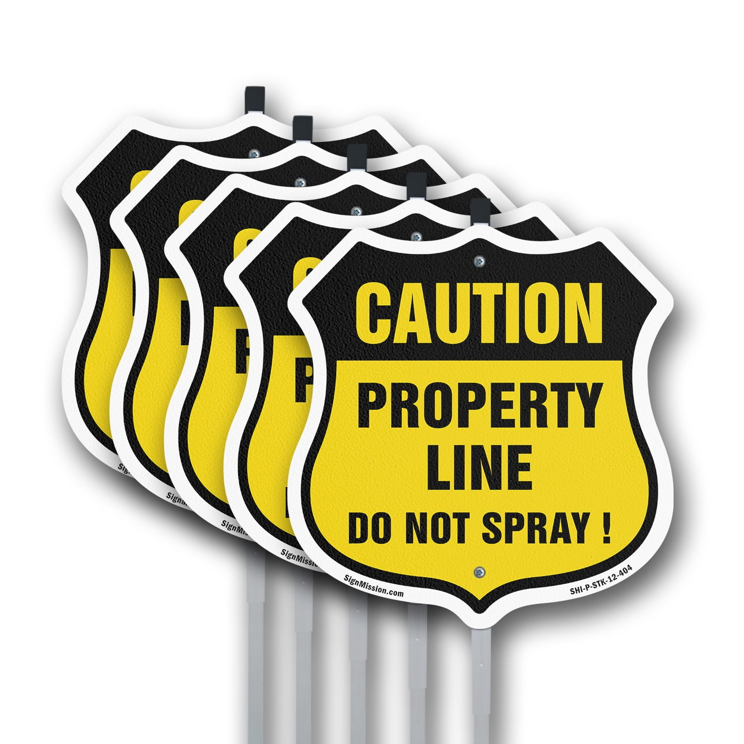 No Spray Shield Sign Caution Property Line Do Not Spray (5 Pack) 12 ...