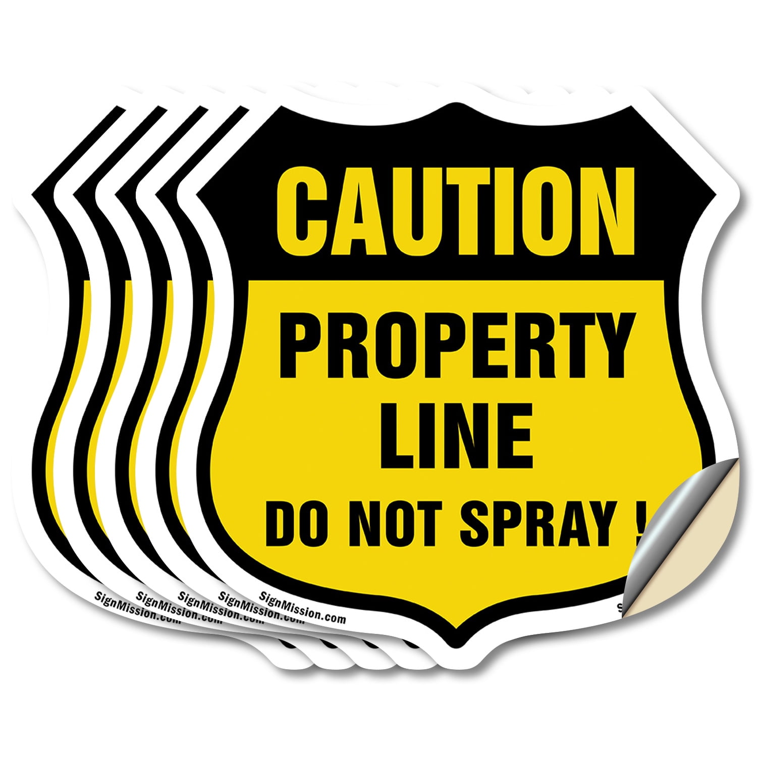 No Spray Shield Sign Caution Property Line Do Not Spray (5 Pack) 4 inch ...