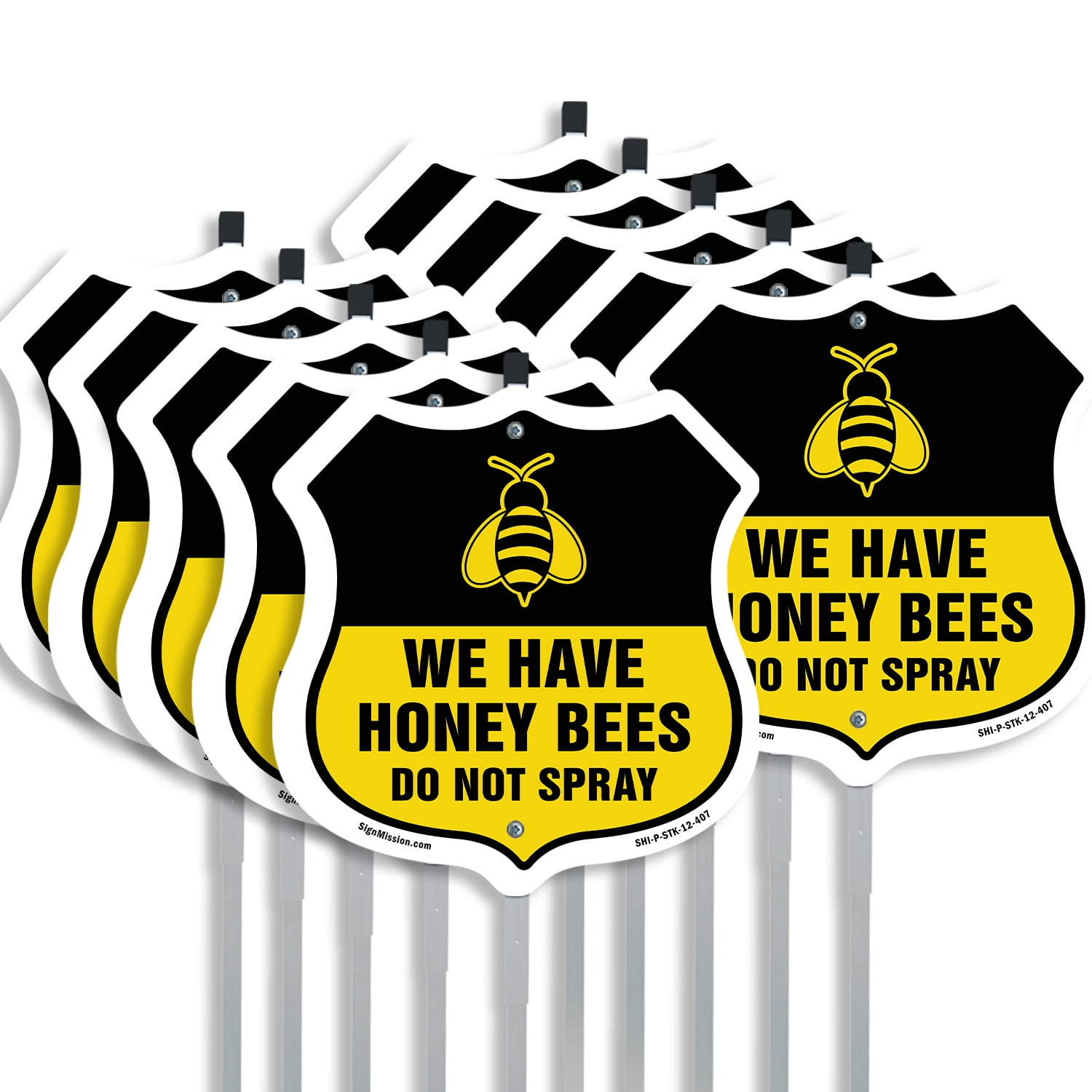 No Spray Shield Sign We Have Honey Bees Do Not Spray (10 Pack) 12 inch ...