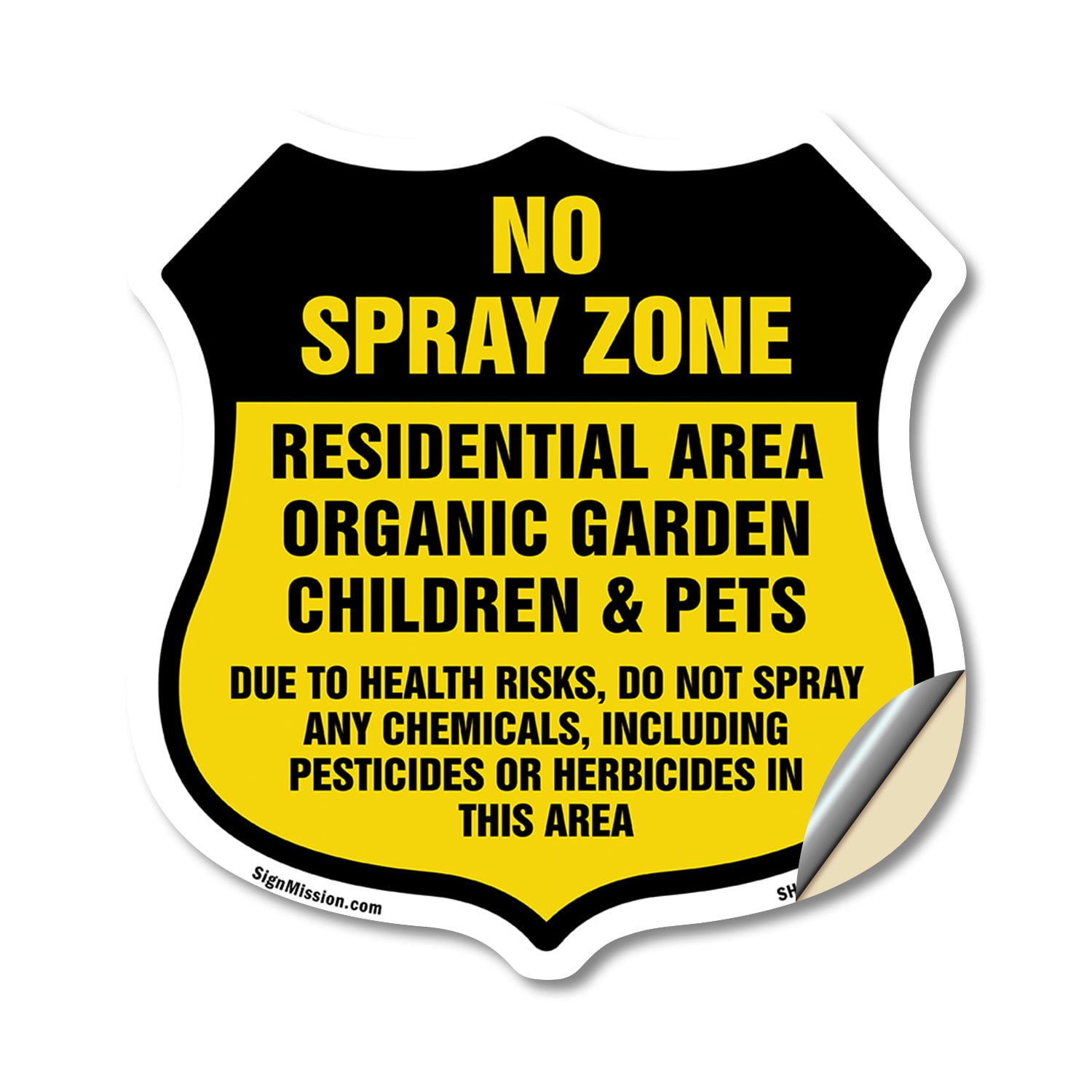 No Spray Shield Sign No Spray Zone Residential Area Organic Garden ...