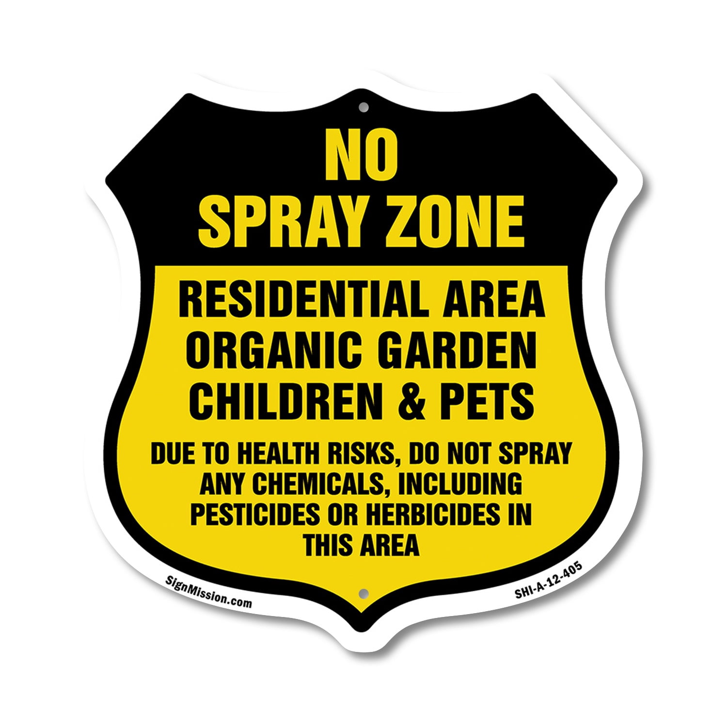 No Spray Shield Sign No Spray Zone Residential Area Organic Garden ...