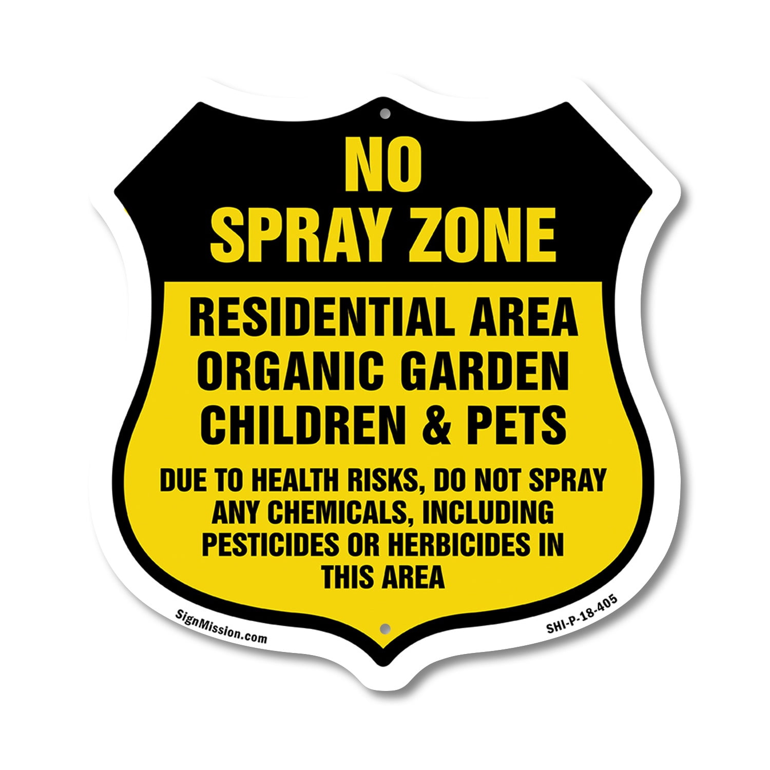 No Spray Shield Sign No Spray Zone Residential Area Organic Garden ...