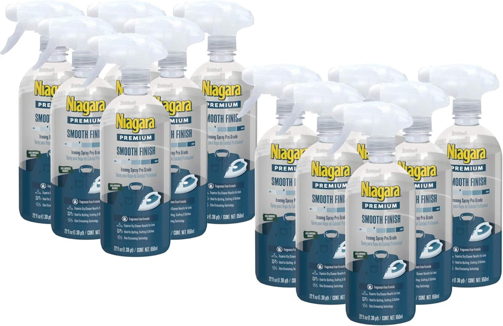 Spray Starch Smooth Finish (22 Oz, 12 Pack) Trigger Pump Liquid Starch ...