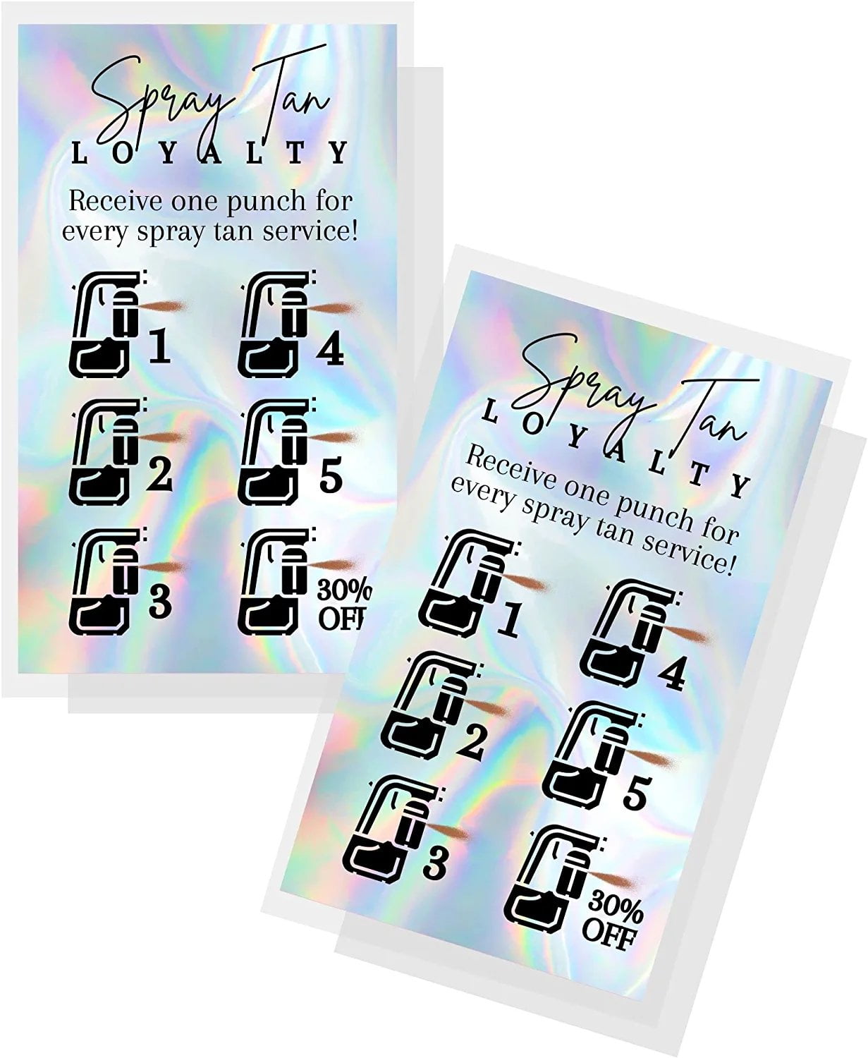 Spray Tan Loyalty Punch Reminder Card 50 pk Spray Tan Aftercare Client ...