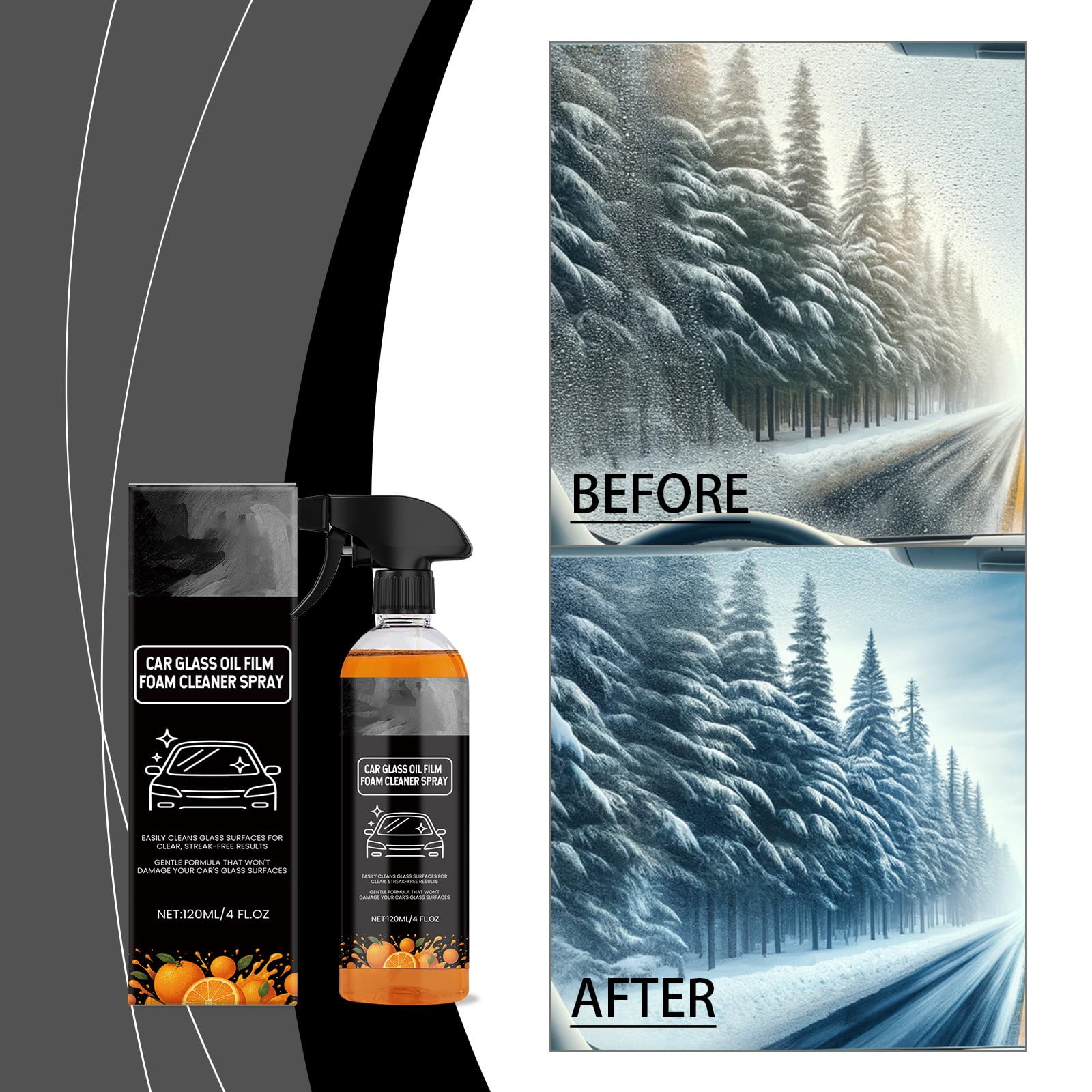 Spray The Car Glass Oil Film Cleaner To Penetrate and Decompose ...