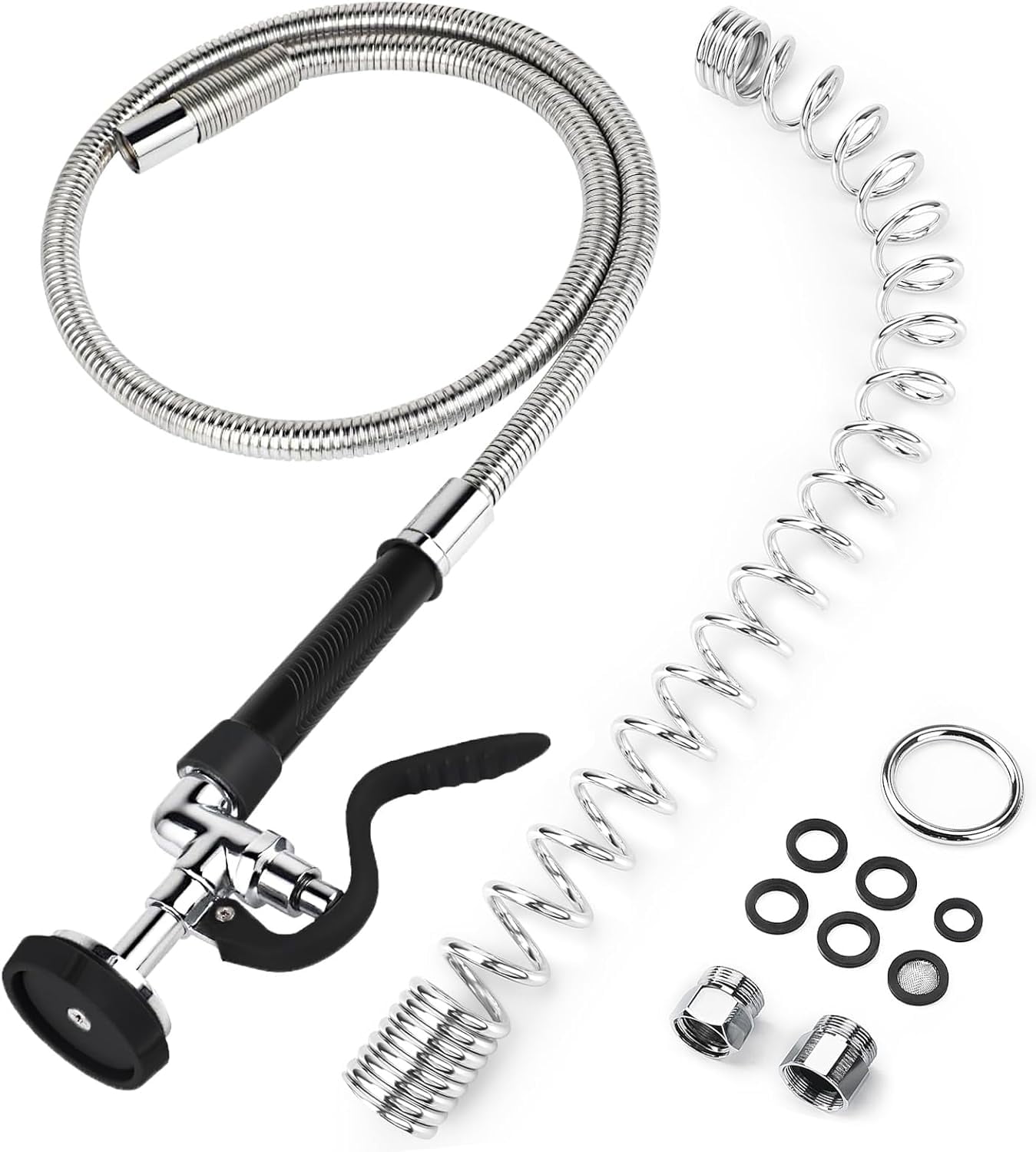 Spray Valve with 60" Flexible Stainless Steel Hose & Pre-Rinse Overhead ...