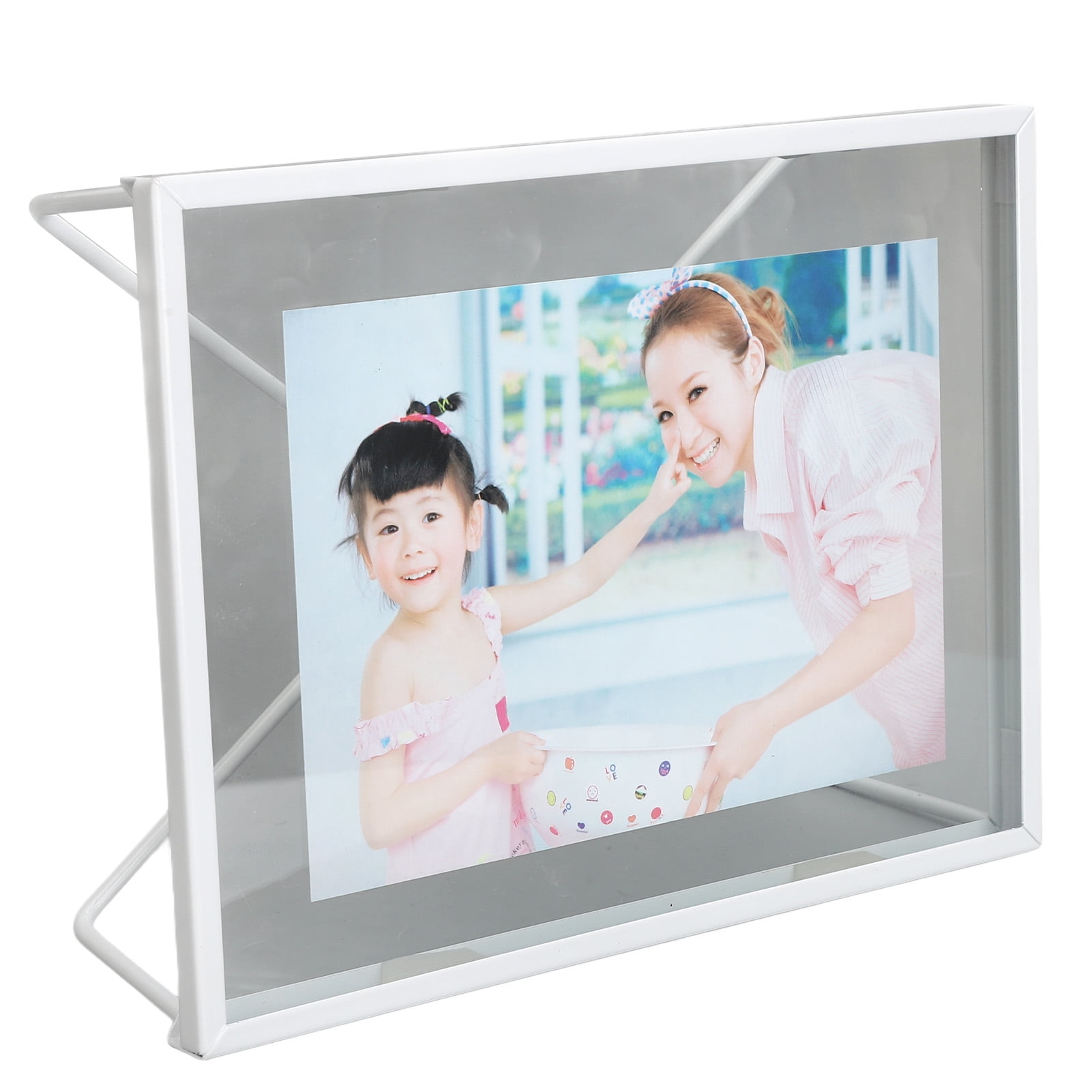 Spray White Photo Frame Horizontal Vertical Metal Display Picture Frame ...