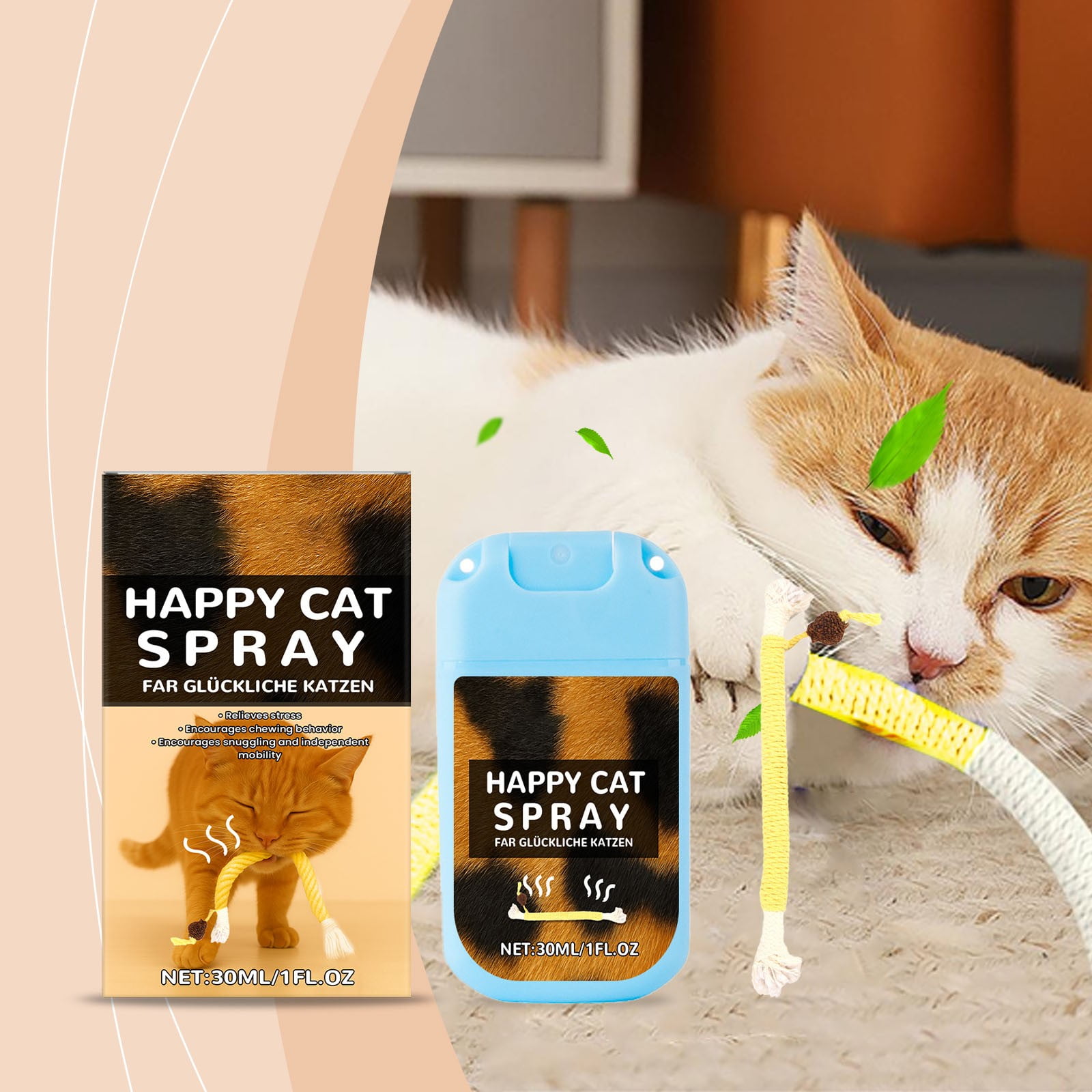 Spray and Teething Ropes Interactive Cat Toy for Indoor Outdoor Play ...