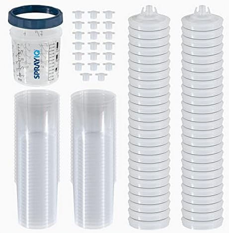 SprayIQ Disposable Paint Spray Gun Cup System 28oz | 50 Lids & Liners ...