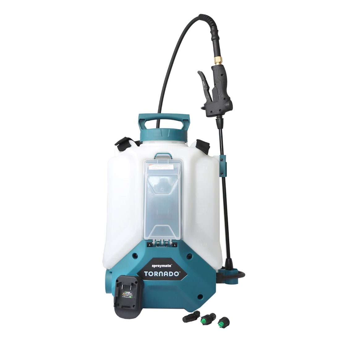 SprayMate Tornado Battery Powered Backpack Lawn & Garden Sprayer | 4-Gallon (Battery Adapter Kit ...