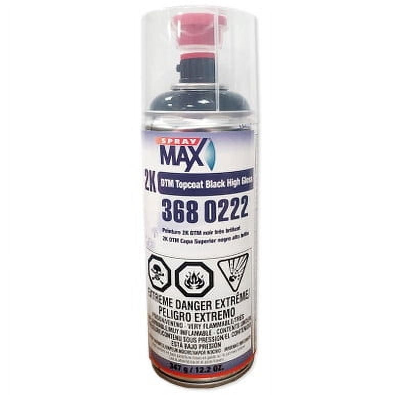 SprayMax 2K DTM Urethane Spray Paint Topcoat, High Gloss Black 3680222 ...