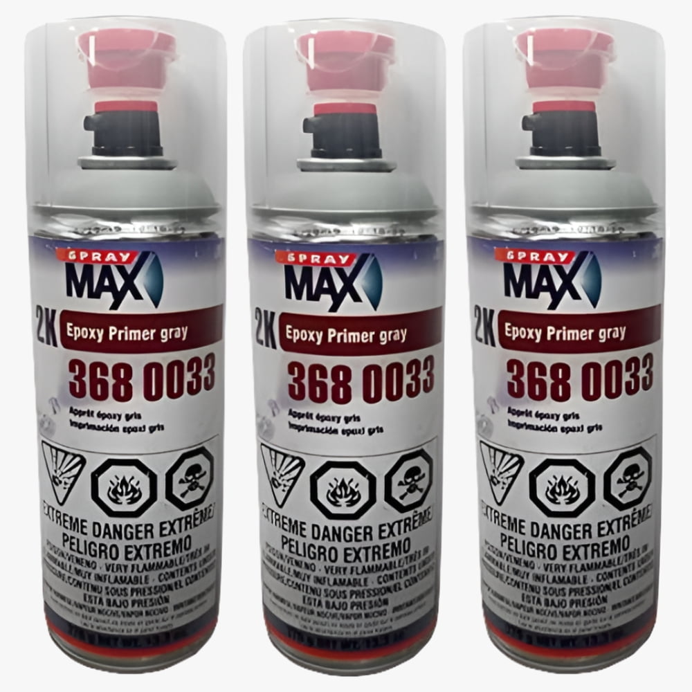 SprayMax 3680033 2K Epoxy Rust-Cure Primer, Gray, Metal Spray Paint ...