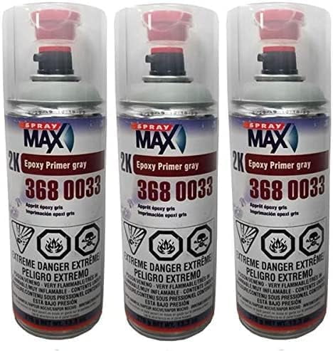 SprayMax 3680033, 2K Epoxy Rust-Cure Primer, Gray, Aerosol (3 ...