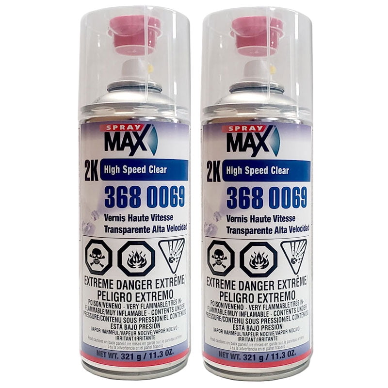 SprayMax 3680069 2K High Speed Clear Coat Aerosol 11.3 oz (2 Pack ...