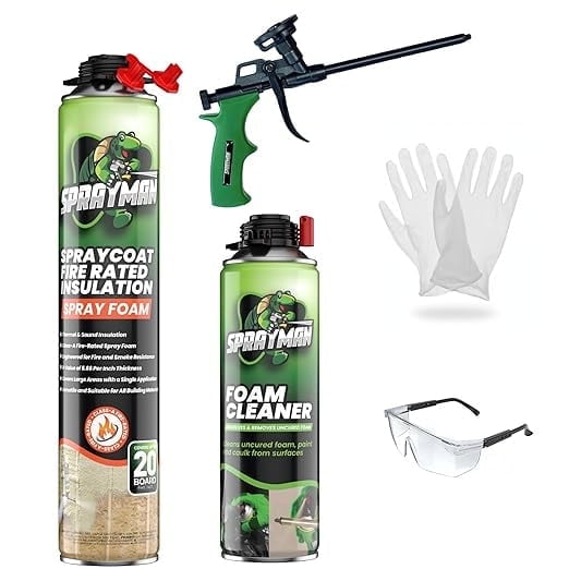 Sprayman Spraycoat Fire Rated Spray Foam Insulation, Closed Cell, 20 ...