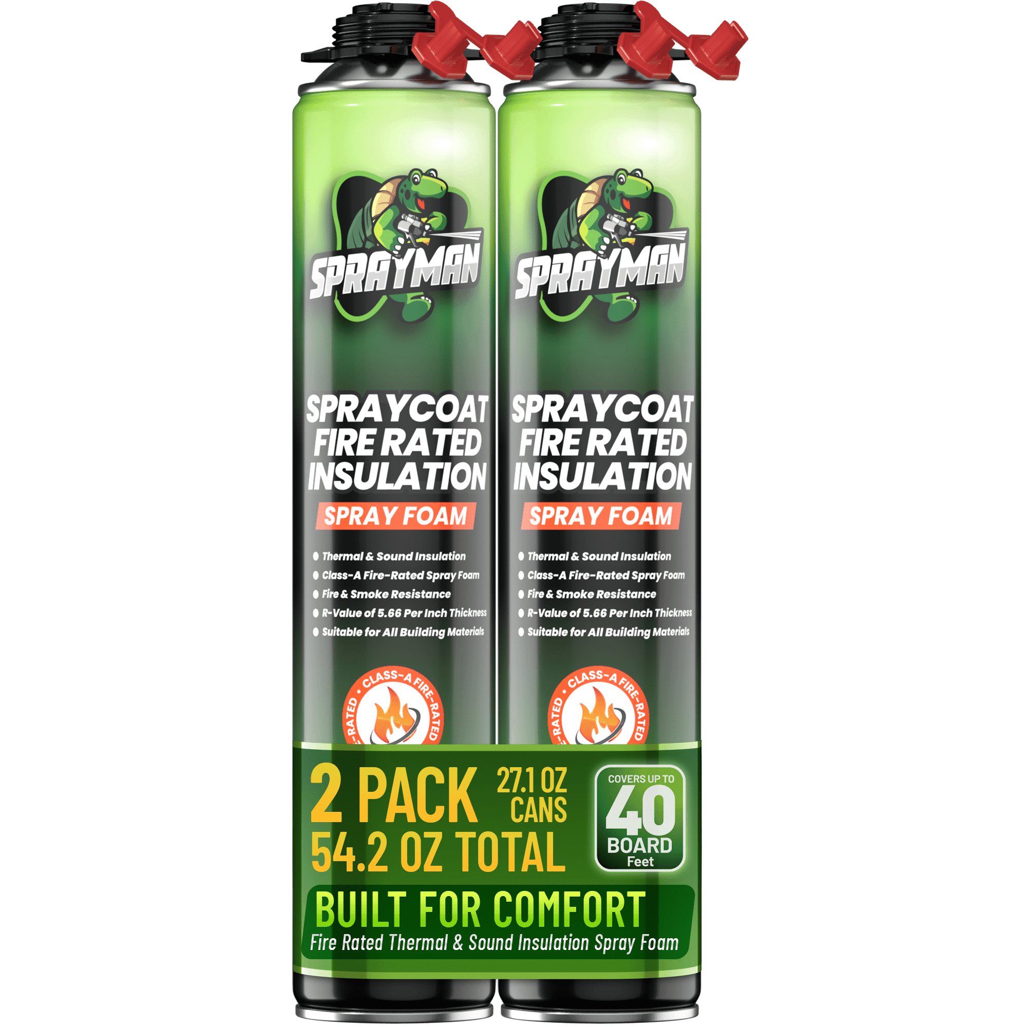 Sprayman Spraycoat Fire Rated Spray Foam Insulation, Closed Cell, 40 ...