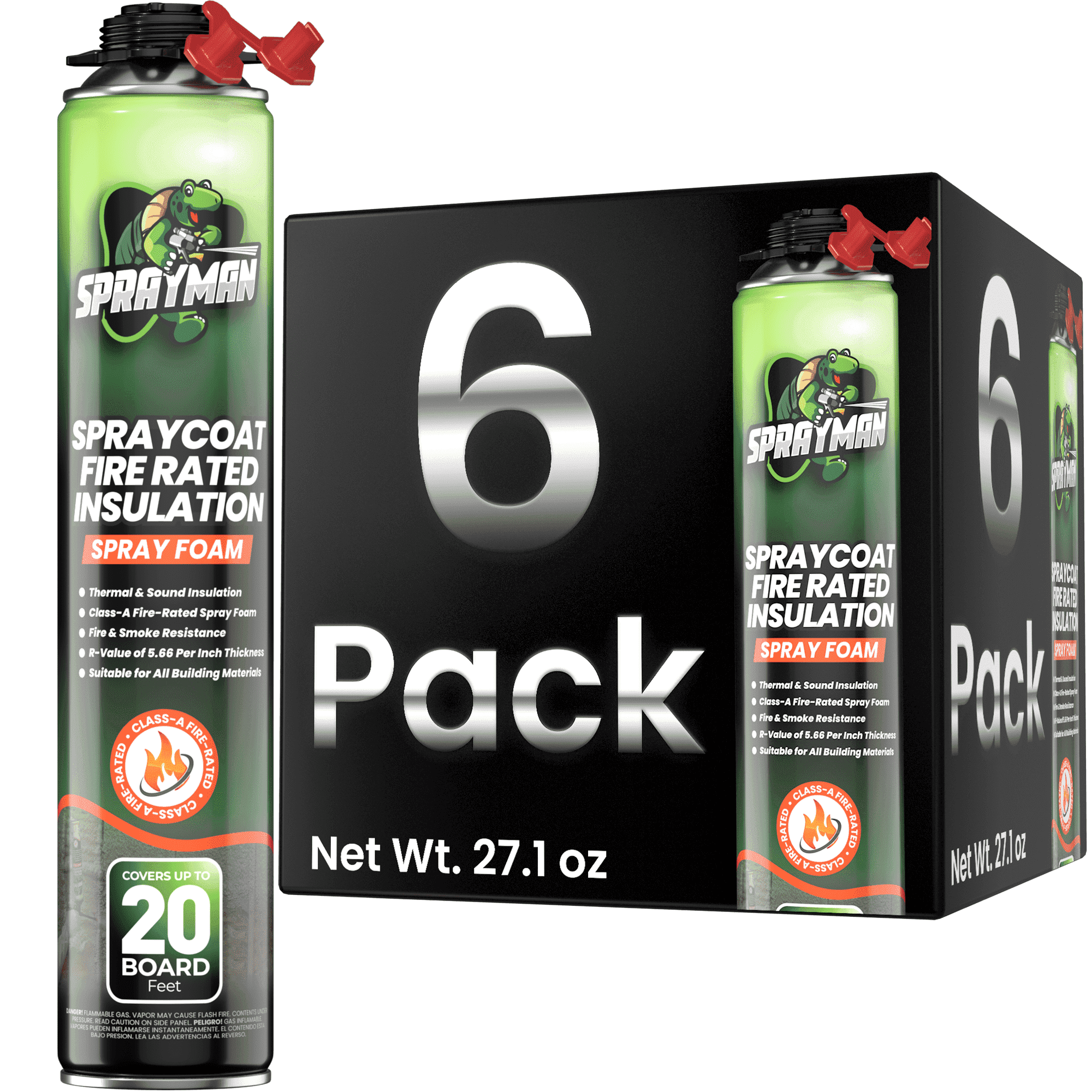 Sprayman Spraycoat Fire Rated Spray Foam Insulation, Closed Cell, 120 ...