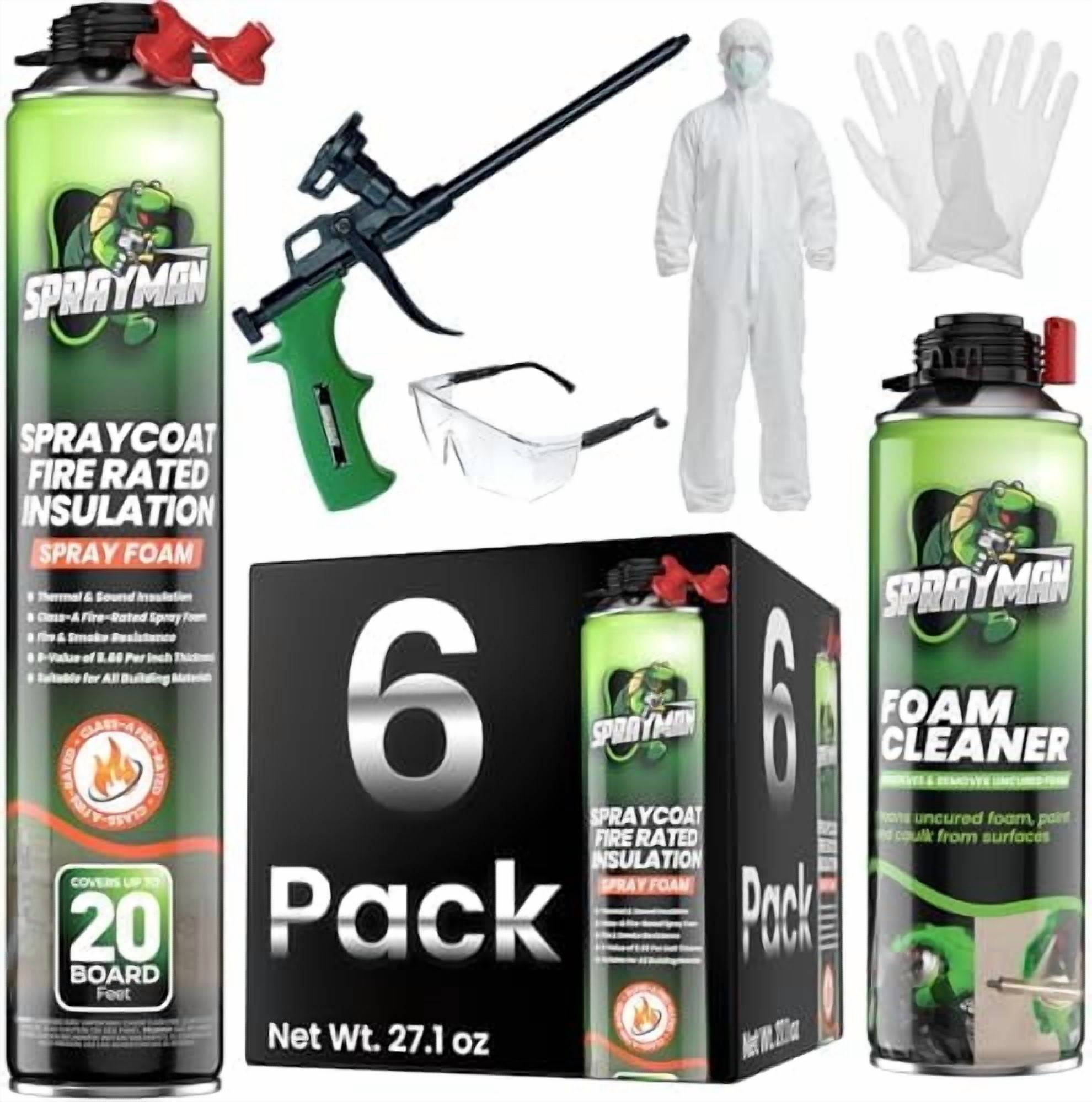 Spraycoat Fire Rated Spray Foam Insulation Kit (240 Sq.Ft.) Closed Cell Polyurethane Expanding ...