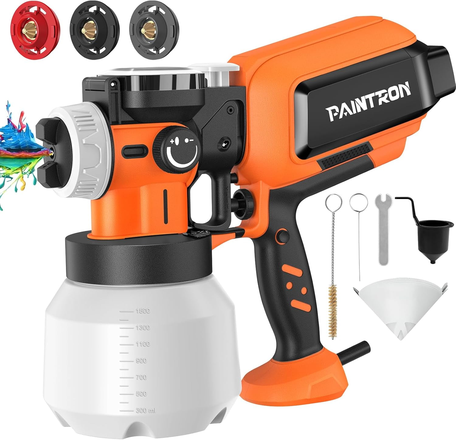 Sprayer-1000W HVLP , 1500ml High Capacity Container Easy to Clean, 3 ...