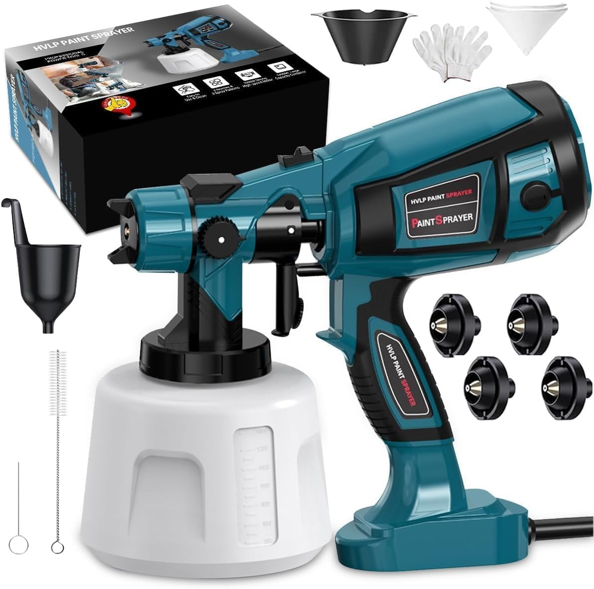 Sprayer 1000W High Power with Adjustable Width Knob,1400ML Container,4 ...