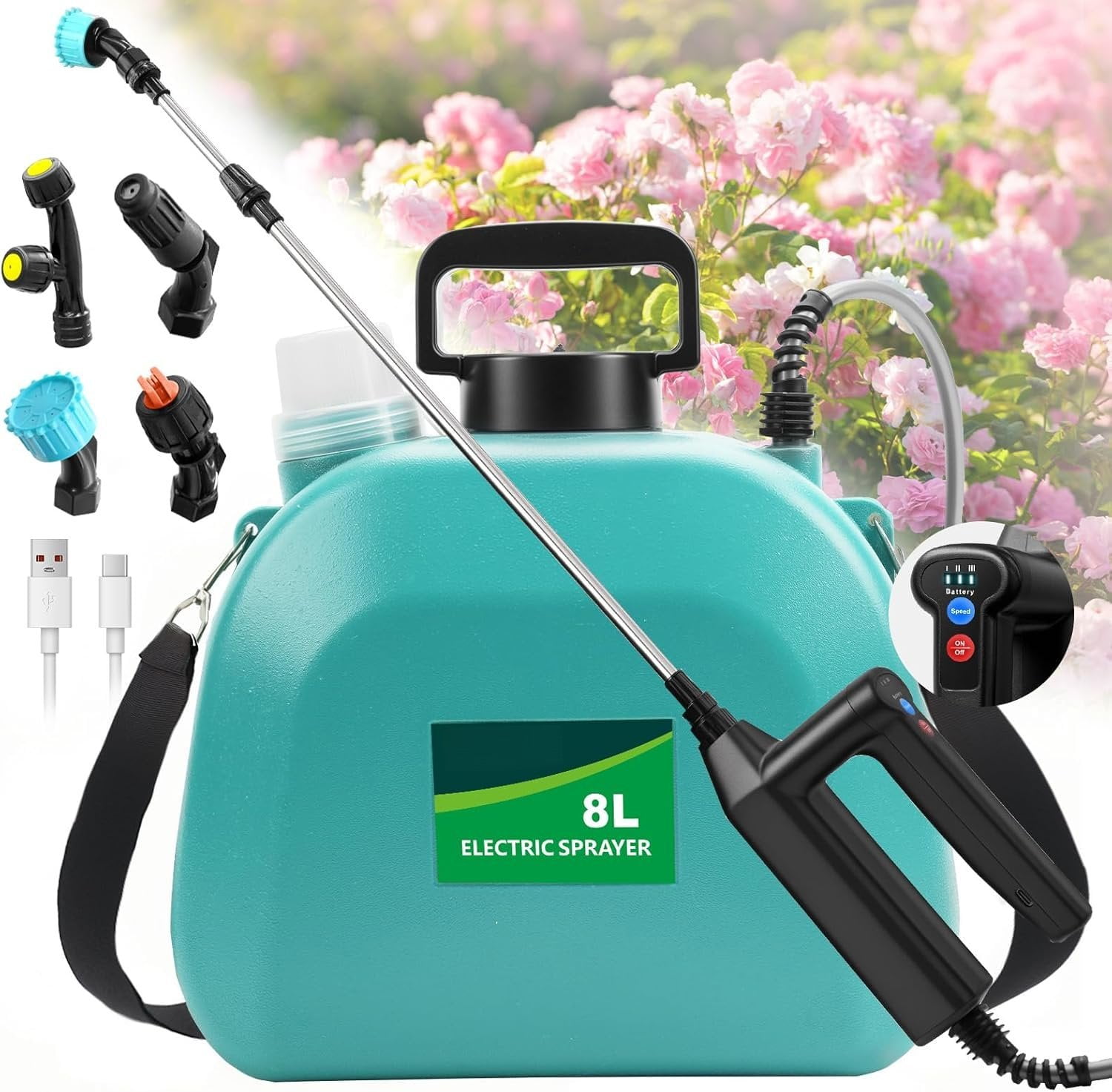 Sprayer 2 Gallon, 2025 Sprayer with 3 Adjustable Speed, , 4 Mist ...