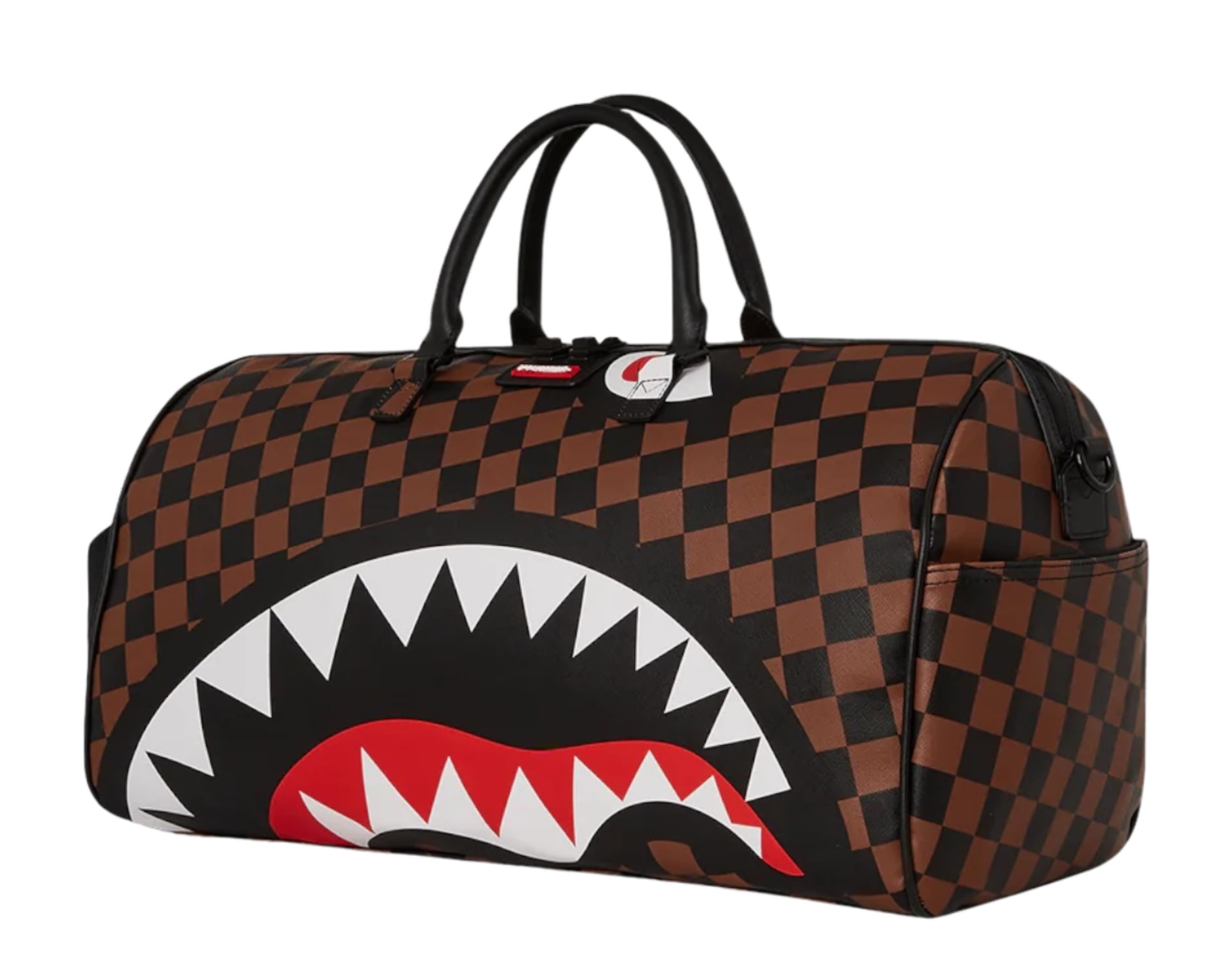 Sprayground Hangover Shark Duffle Bag Brown Checker ...