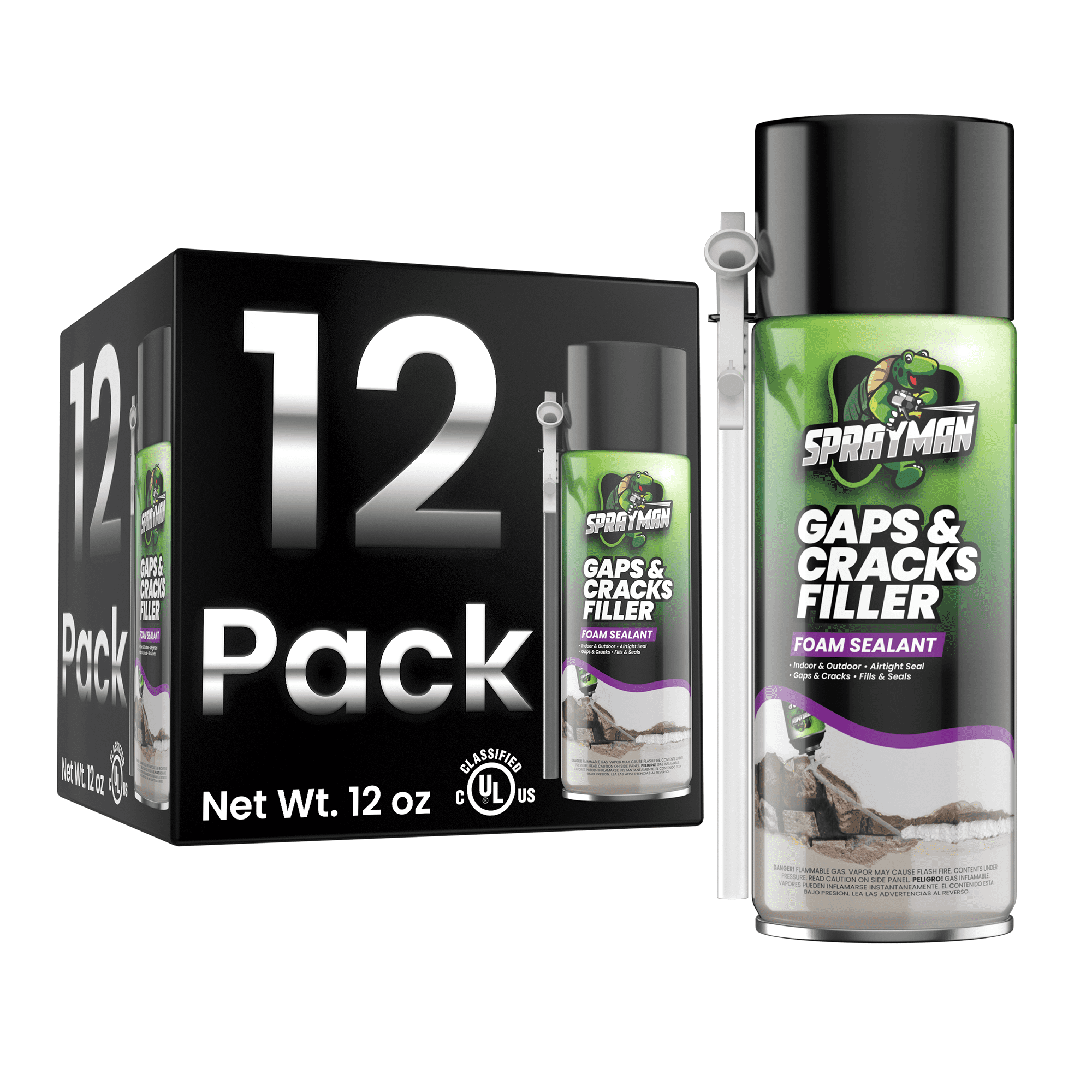 Sprayman Gaps & Cracks Filler Straw Foam - 12oz-12 Pack - Walmart.com