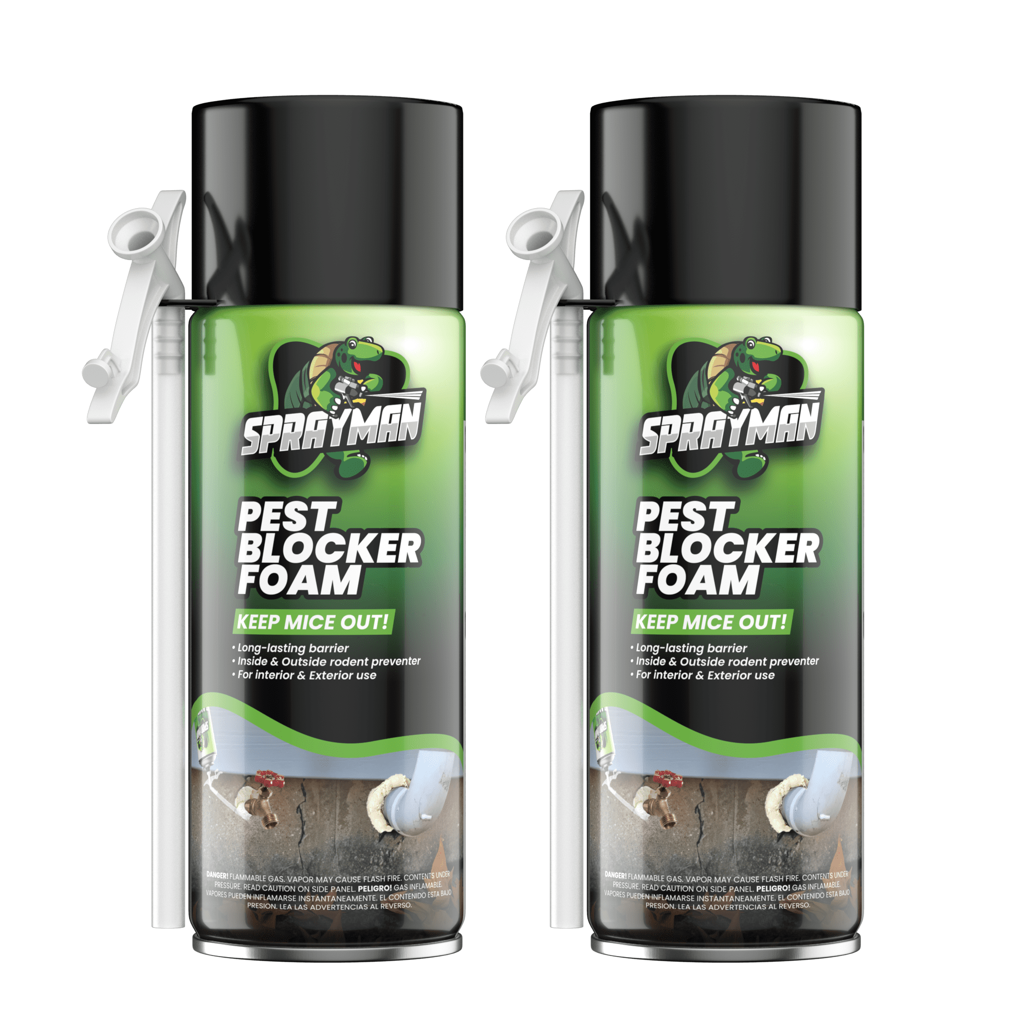 Sprayman Pest Blocker Foam, 12oz 2 Pack, Insulating Sealant for Mice ...