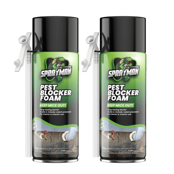 Sprayman Pest Blocker Foam, 12oz 2 Pack, Insulating Sealant for Mice ...