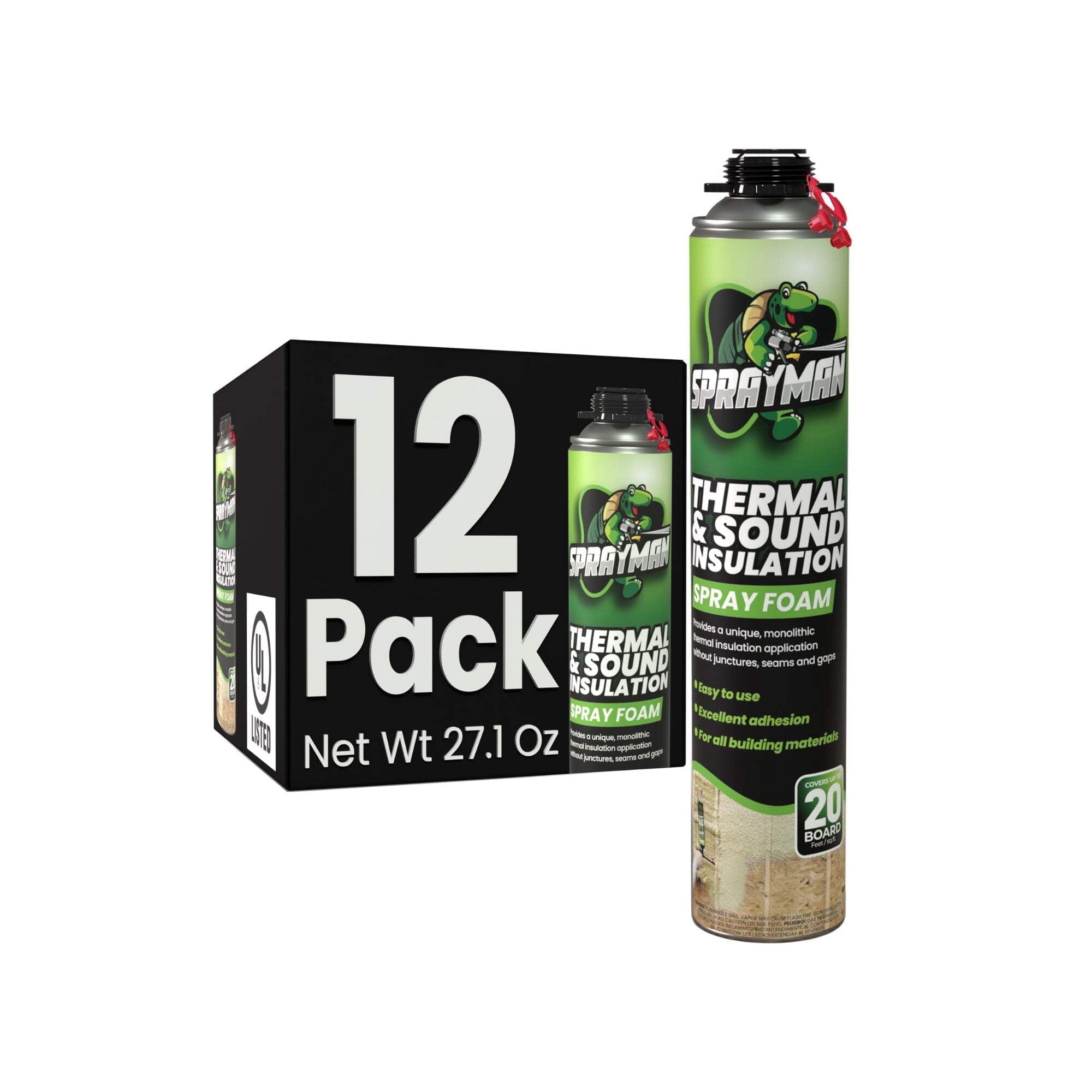 Sprayman Thermal & Sound Insulation Spray Foam, 240 Board Feet, Closed ...