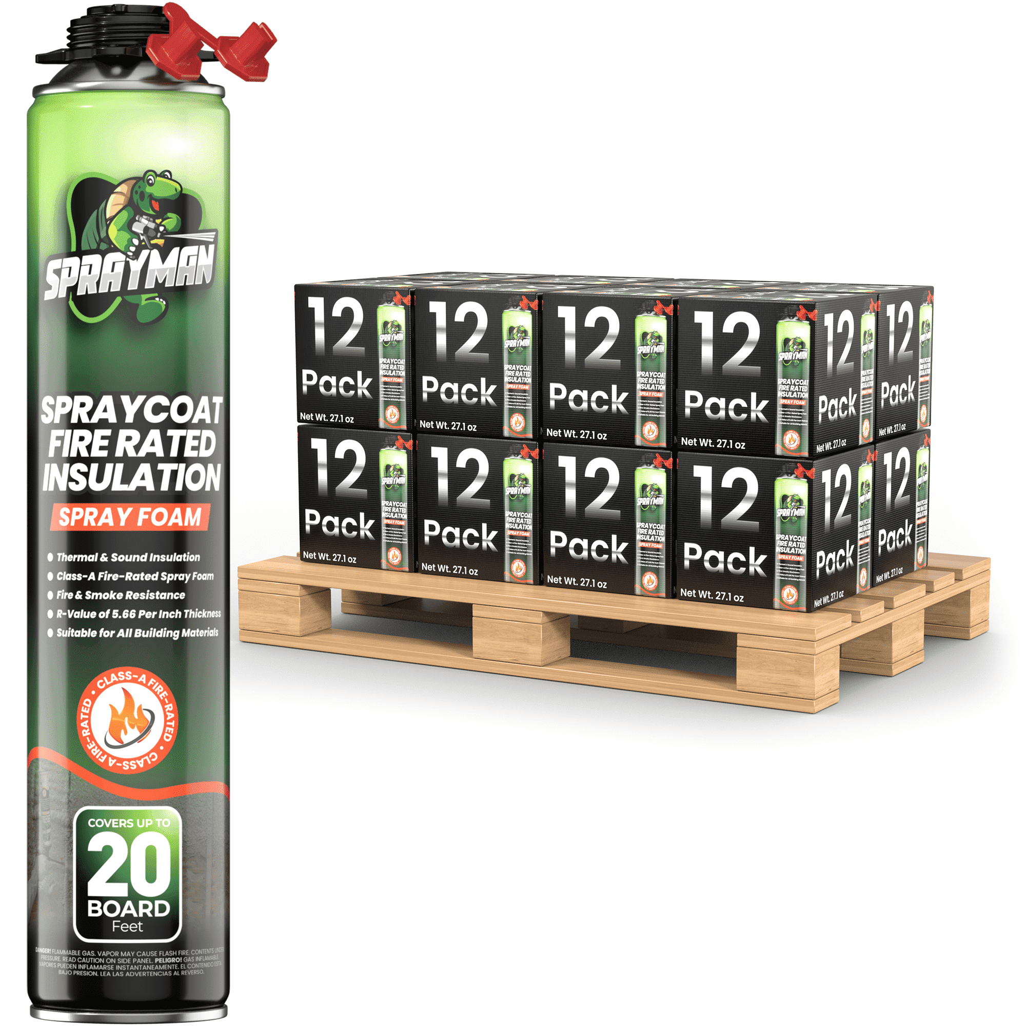 Sprayman Spraycoat Fire Rated Spray Foam Insulation, Closed Cell, 3840 ...