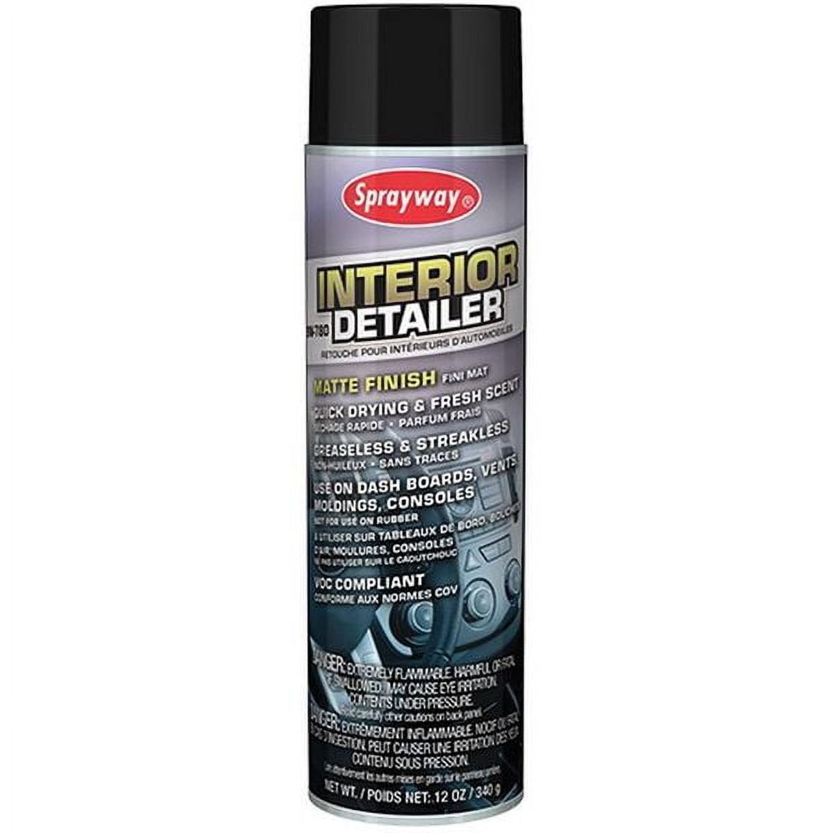 Sprayway Interior Detailer, Net 12 Oz, Matte Finish, Dashboards, Vents ...