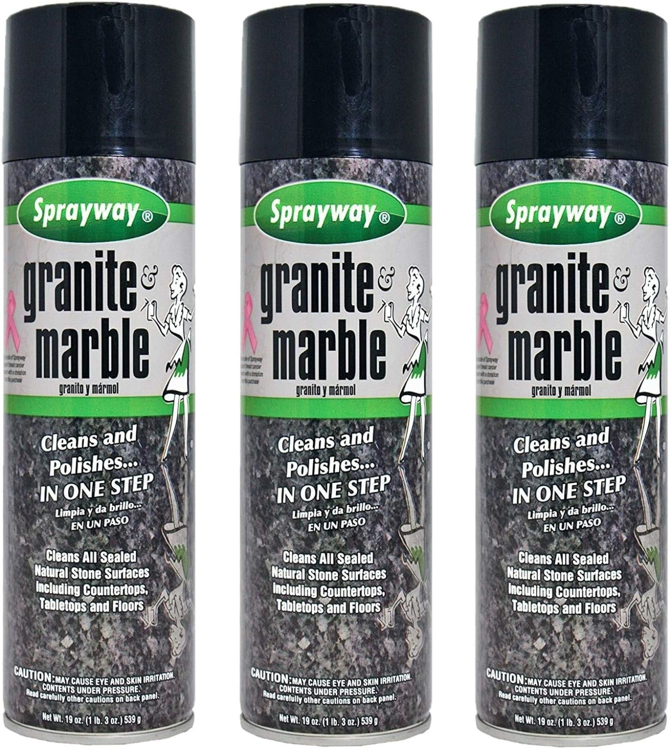 Sprayway SW702R 20 Oz Aerosol Granite & Marble Spray pack of 3 ...