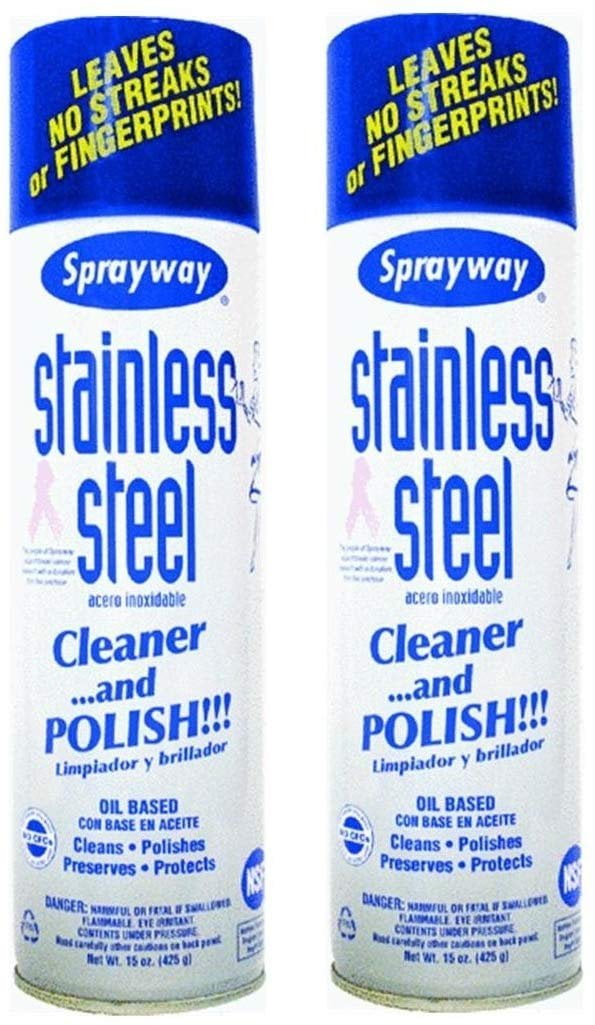 Sprayway SW841 Aerosol Stainless Steel Polish & Cleaner, 15 oz 15 oz can, Pack of 2 - Walmart.com