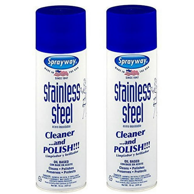 Sprayway SW841 Aerosol Stainless Steel Polish & Cleaner, 15 oz 15 oz can, Pack of 2 - Walmart.com