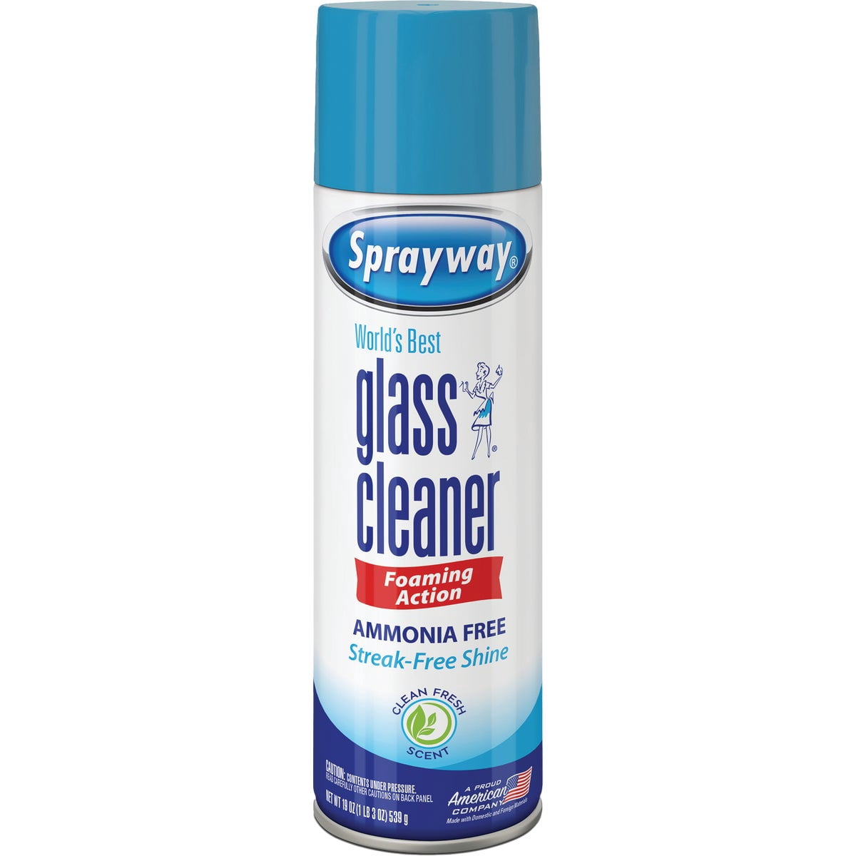 Sprayway Glass Cleaner Spray Can - Fresh Scent - Pack of 4, 19 oz, Blue ...