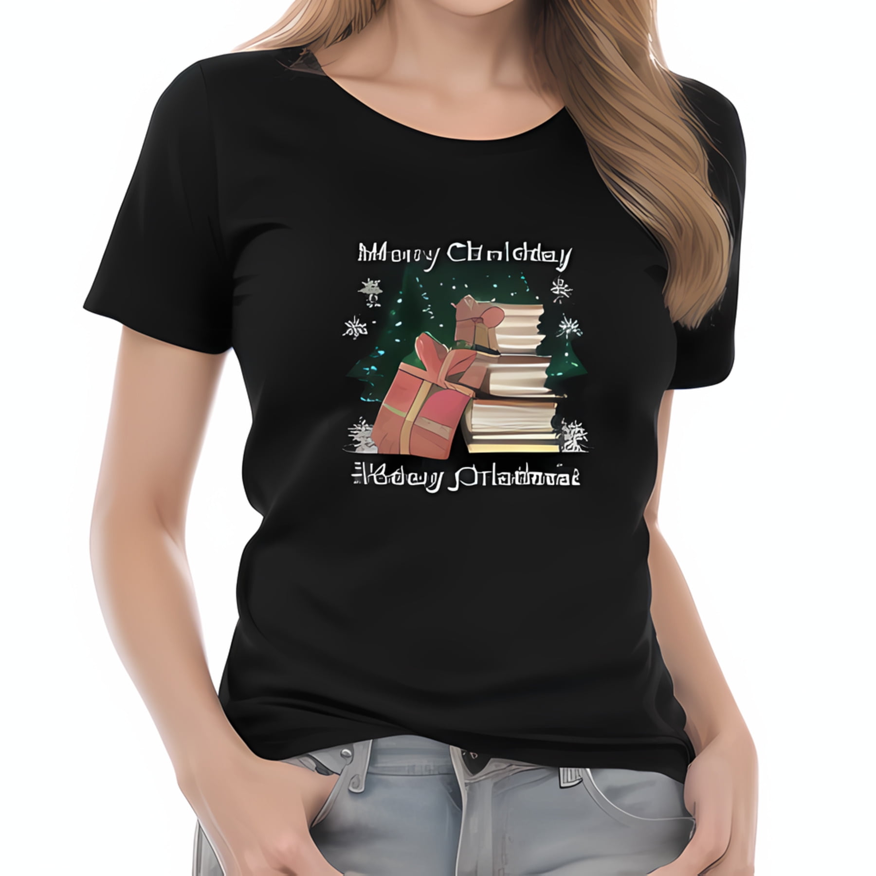 Spread Holiday Cheer with a Playful Twist in our Black T-Shirt Featuring 'Merry Chrisley and a ...
