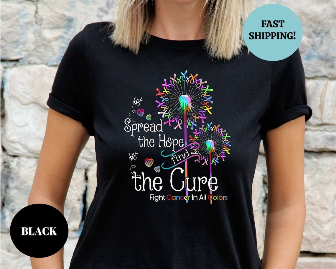 Spread The Hope Find The Cure Fight Cancer In All Colors Shirt, Ribbon ...