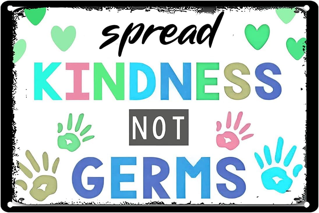 Spread Kindness Not Germs School Health Safety Poster Positive Warn ...
